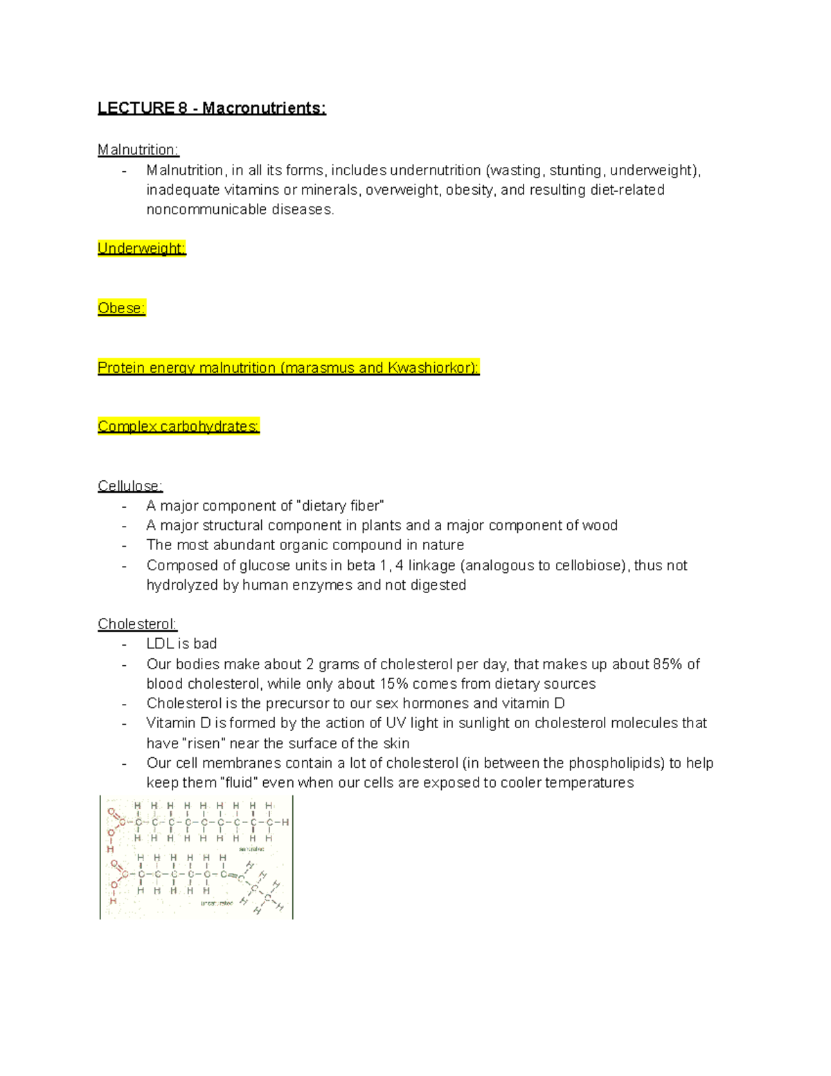 Nutri sci 203 exam 2 study guide - LECTURE 8 - Macronutrients: Malnutrition: - Malnutrition, in ...