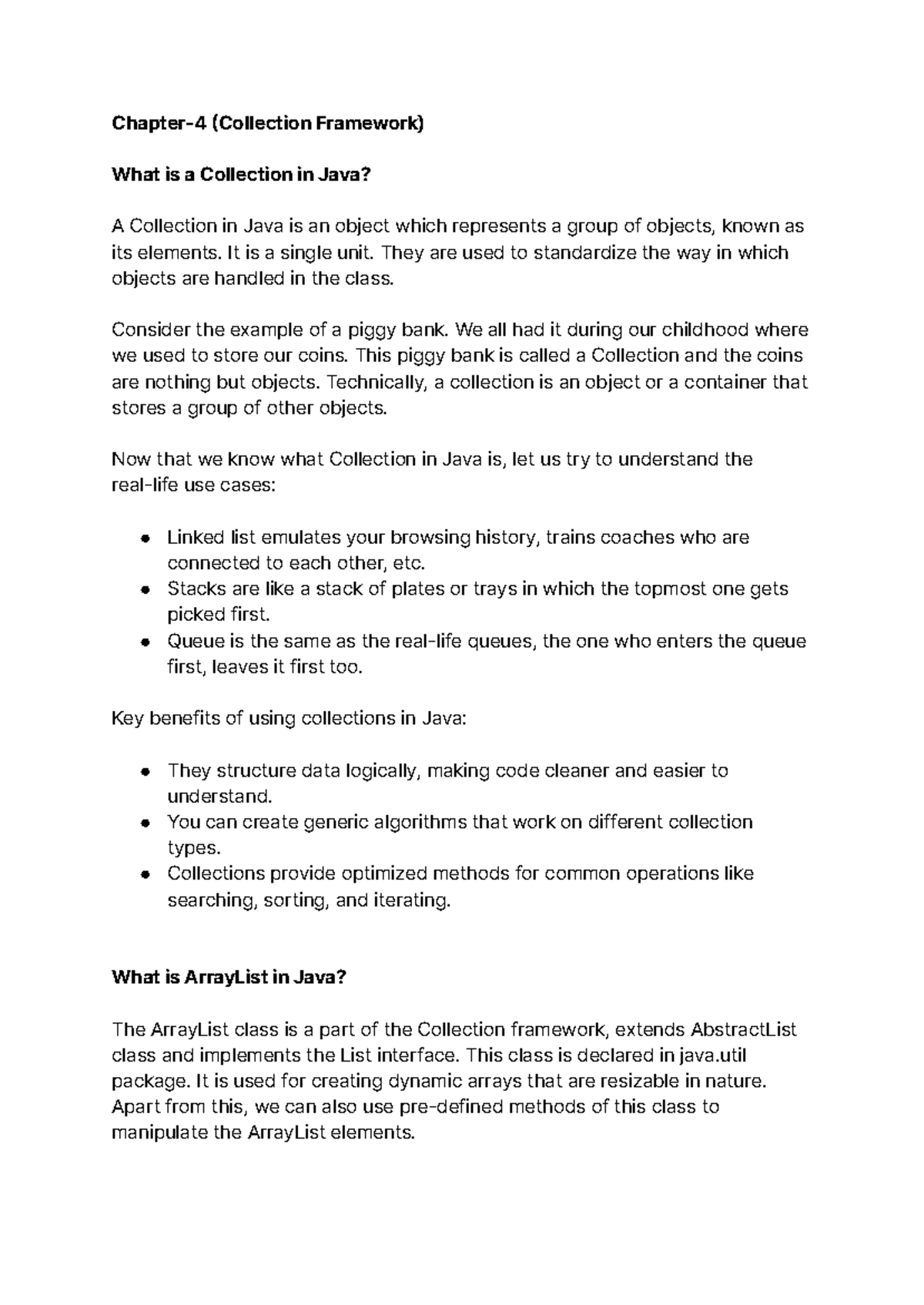 JAVA 2 UNIT - this is the notes of the subject - Chapter-4 Collection ...