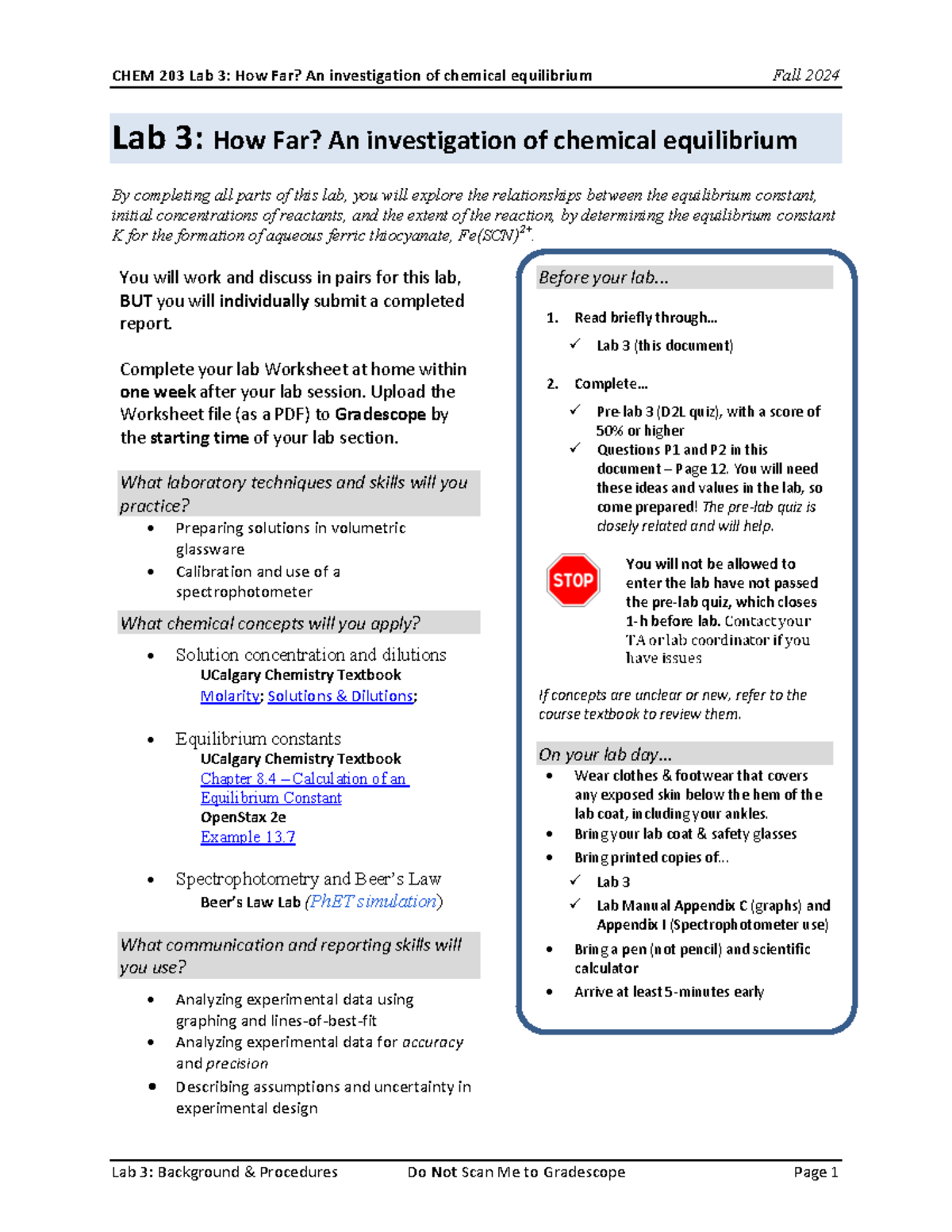 F24 203 Lab 3 final - lab 1 - Lab 3 : Background & Procedures Do Not Scan Me to Gradescope Page ...