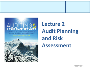 AUD notes - Summary Assurance and Attestation - In auditing, the ...