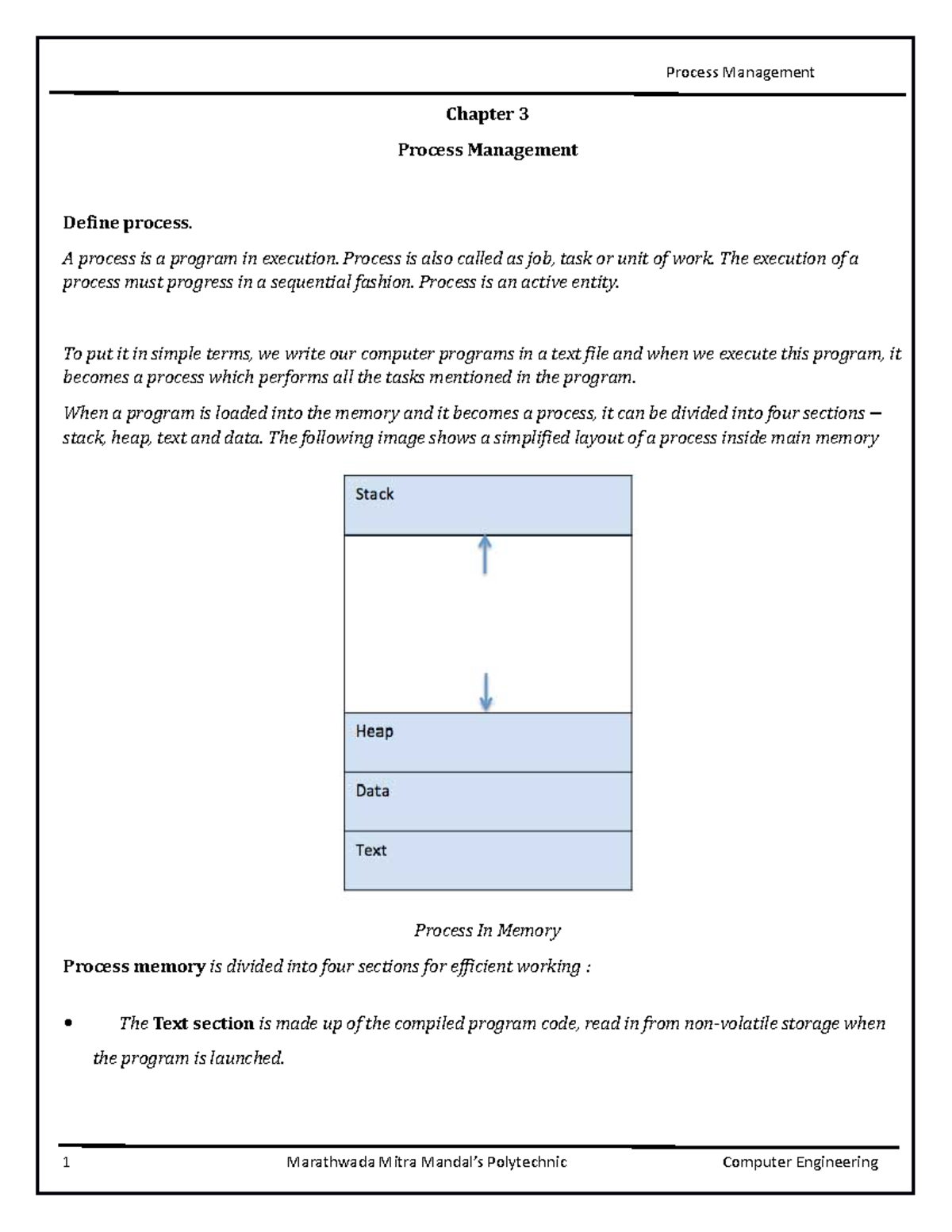 Chapter-3 - osy notes on chapter 3 - Chapter 3 Process Management ...