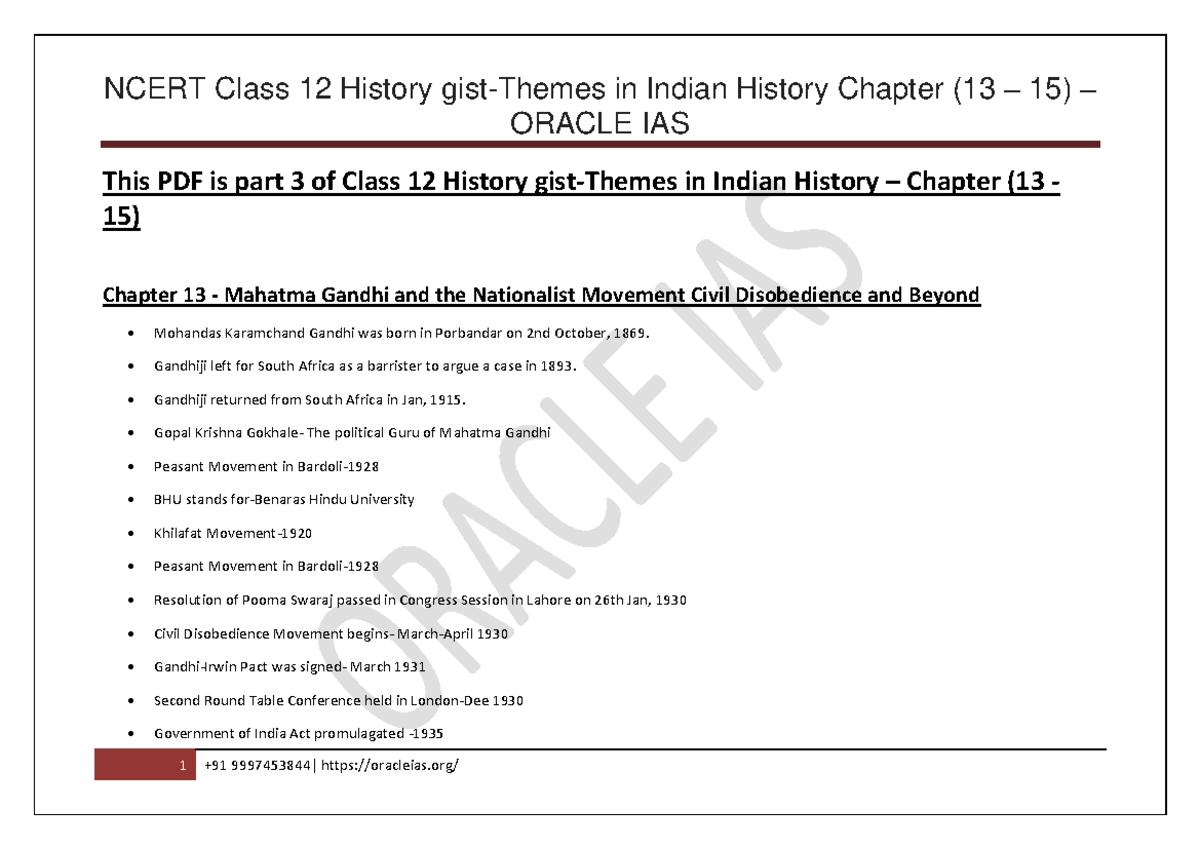 Copy of class 12 history Ncert summary- Part 3 - ORACLE IAS This PDF is ...
