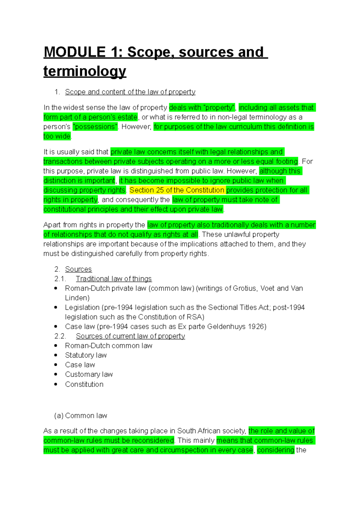 Module 1 University of Johannesburg lectures summaries - MODULE 1 ...