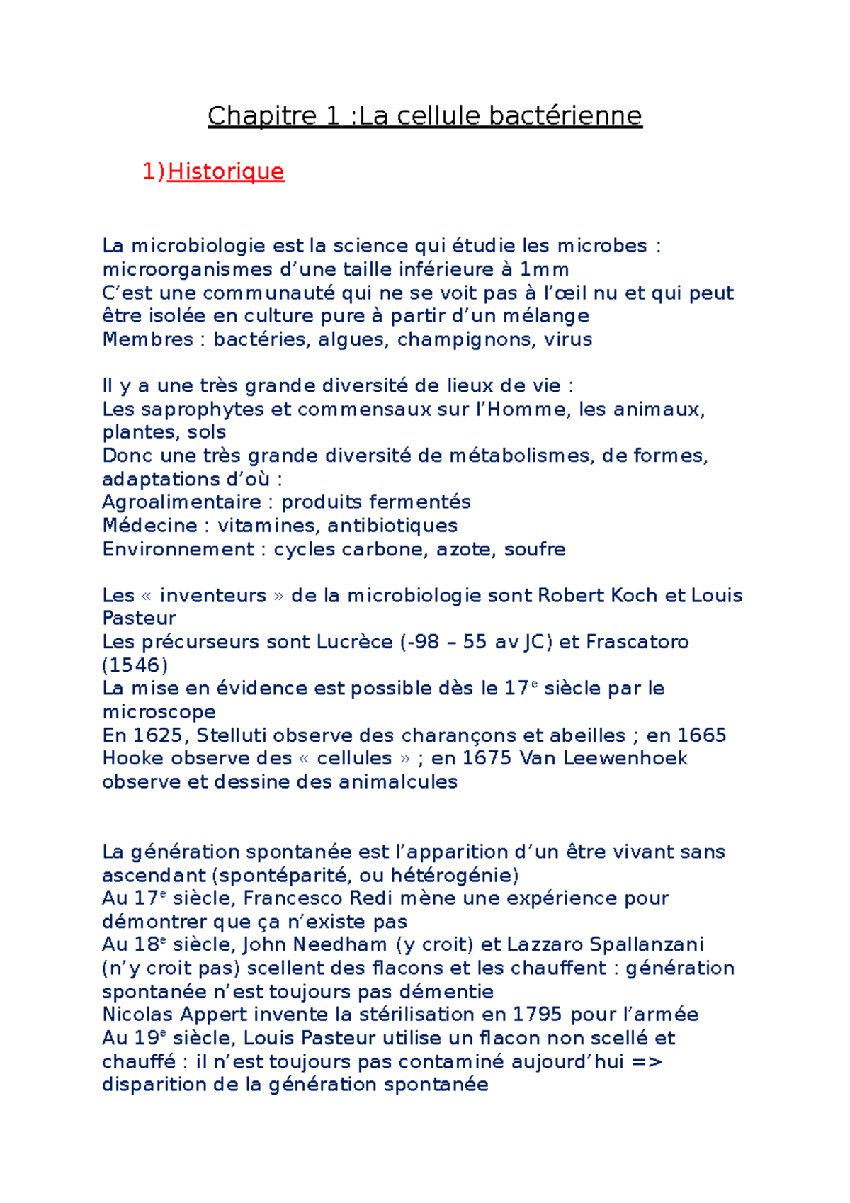 Chapitre 1 la cellule bactérienne - Chapitre 1 :La cellule bactérienne ...