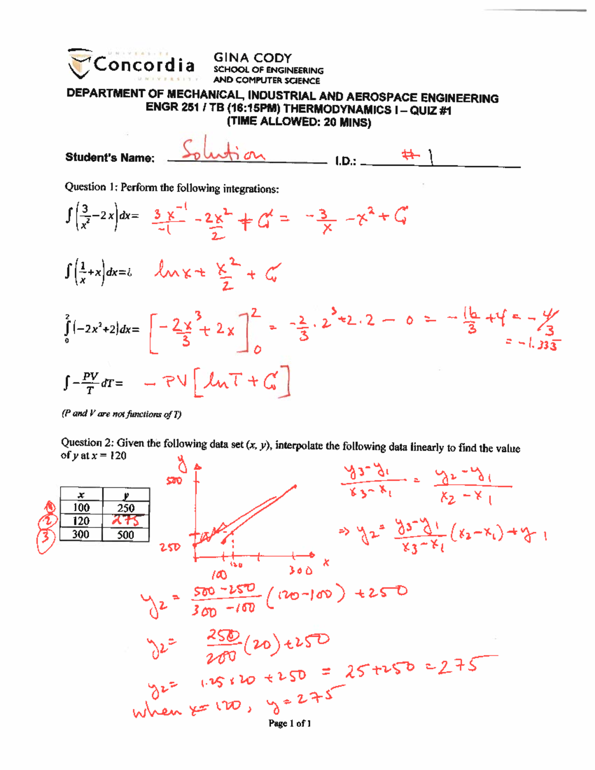 Quiz1 solution TB - ENGR 251 - Studocu
