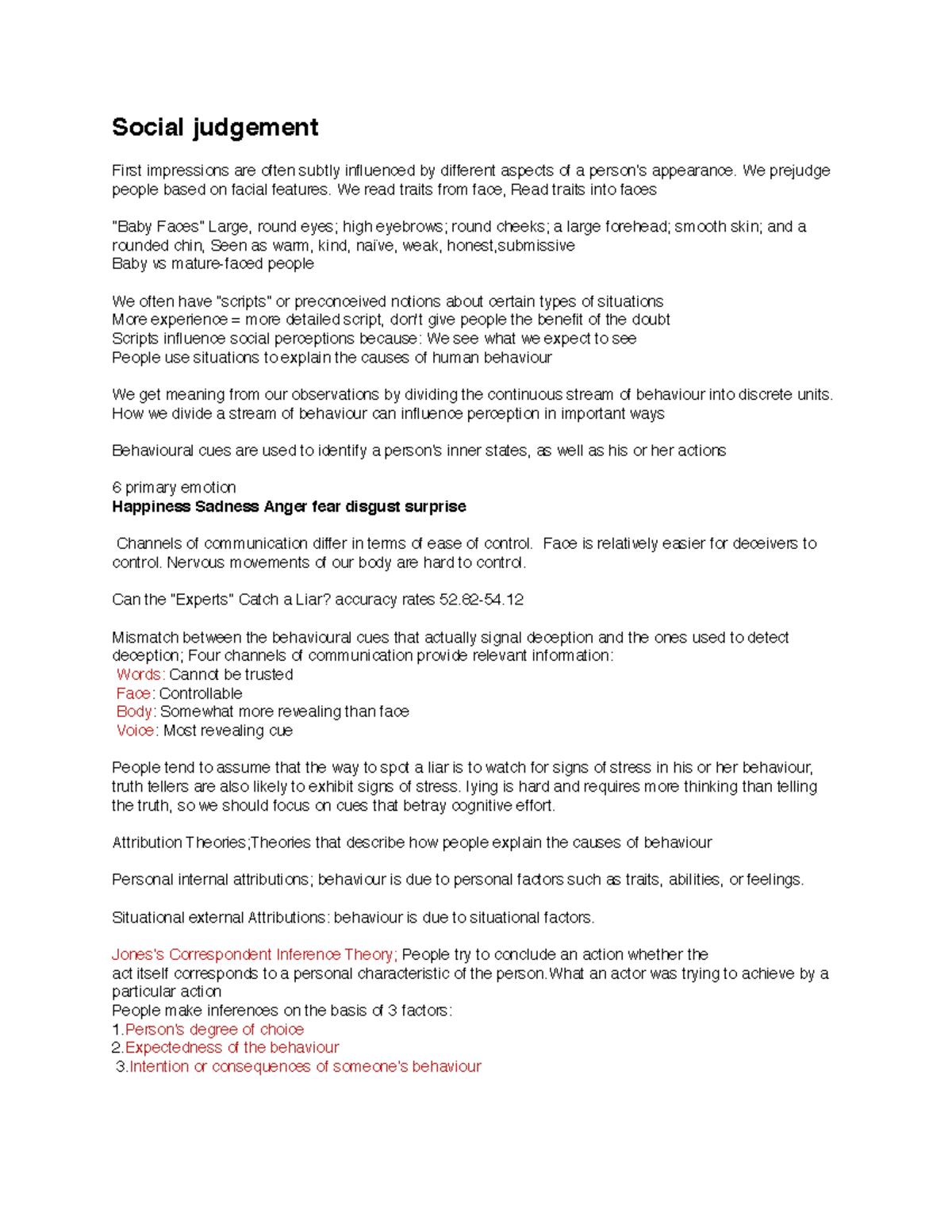 Social Psychology 241 - Social judgement First impressions are often ...