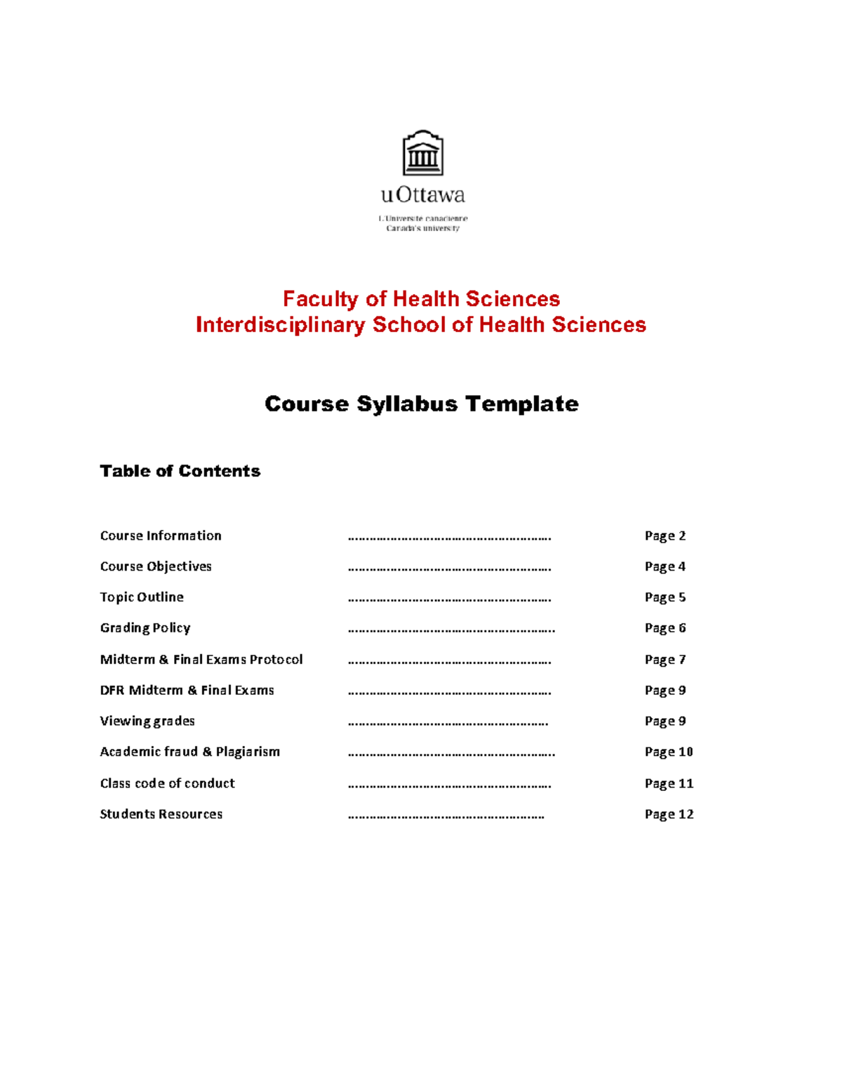 HSS1101-syllabus - syllabus - Faculty of Health Sciences ...