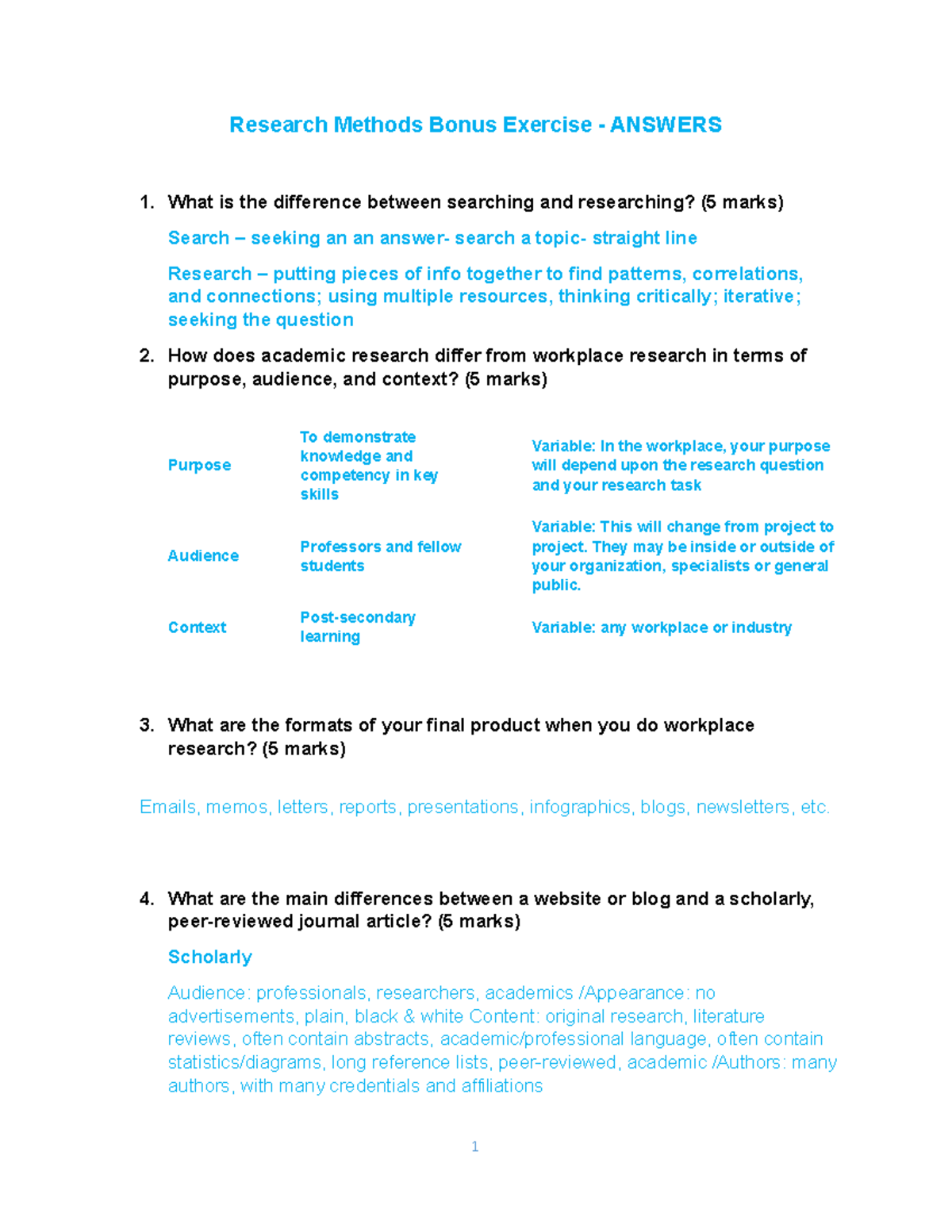 Research Methods Bonus Exercise Answers - Research Methods Bonus ...