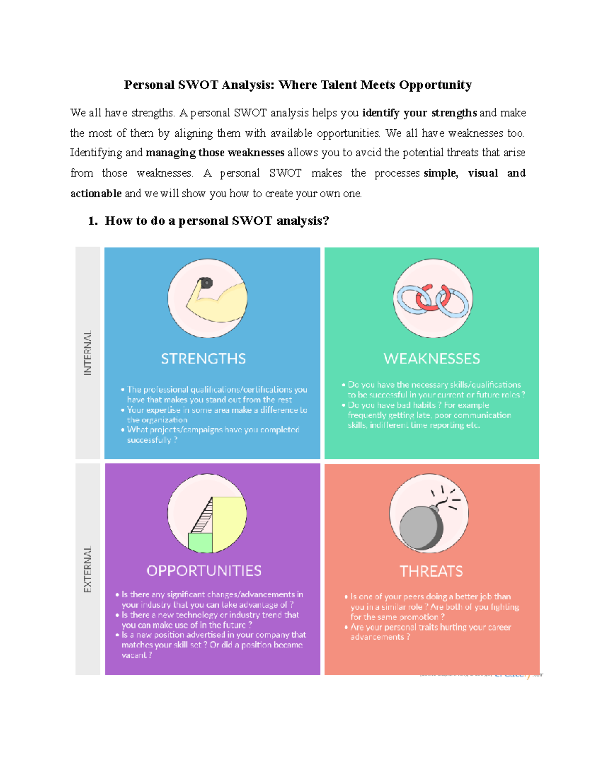 Personal Career Swot Analysis