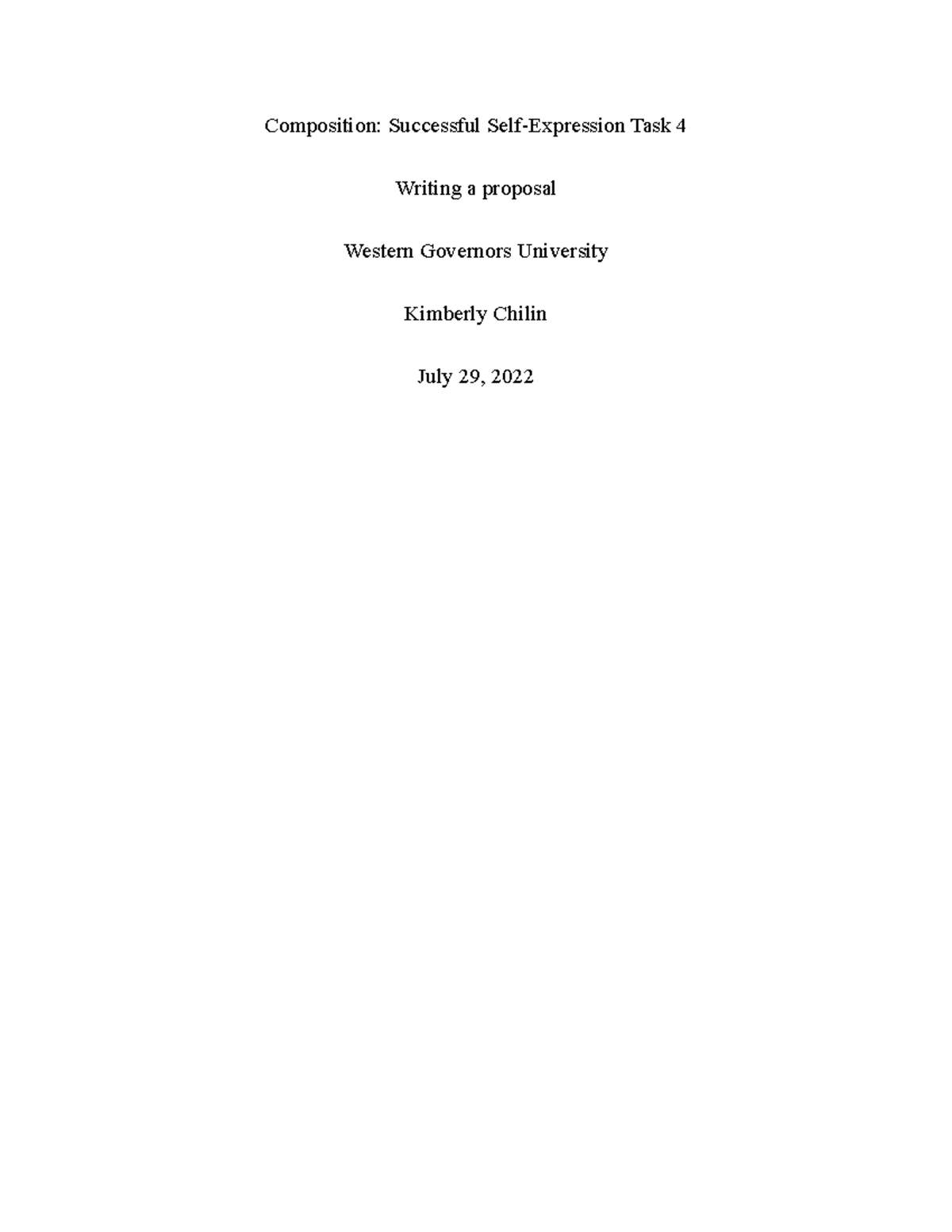 Task 4 - task 4 - Composition: Successful Self-Expression Task 4 ...