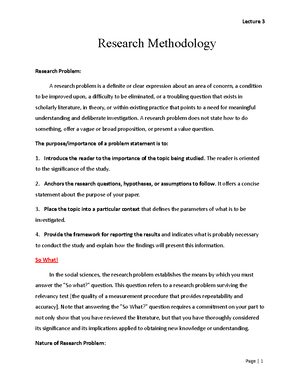 Research Development - Research Methodology Course Outline: Course ...