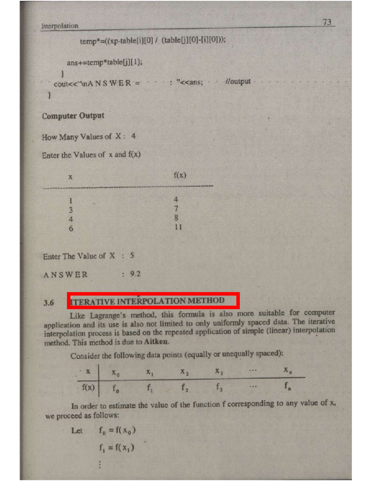 1588504311 Iterative Interpolation Method Interpolation 73 Computer Output How Many Values Of