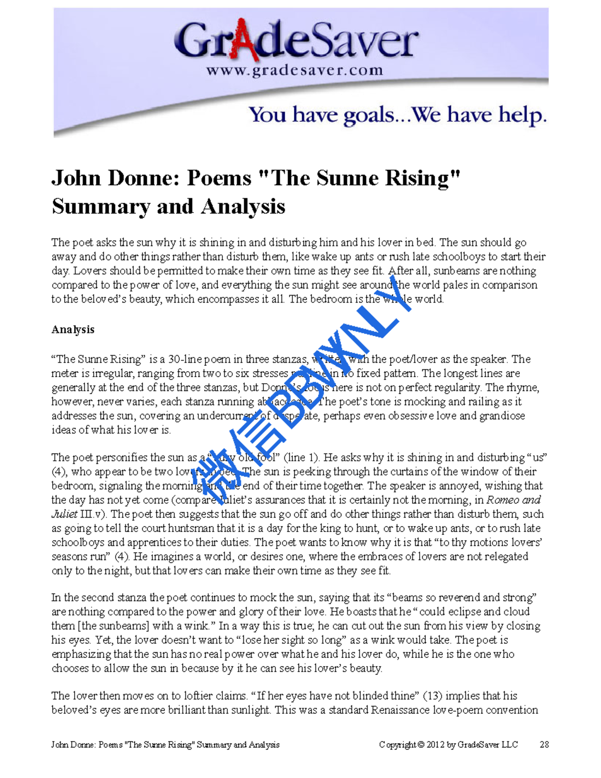 John-Donne-Poems-Grade Saver 32 - John Donne: Poems "The Sunne Rising ...
