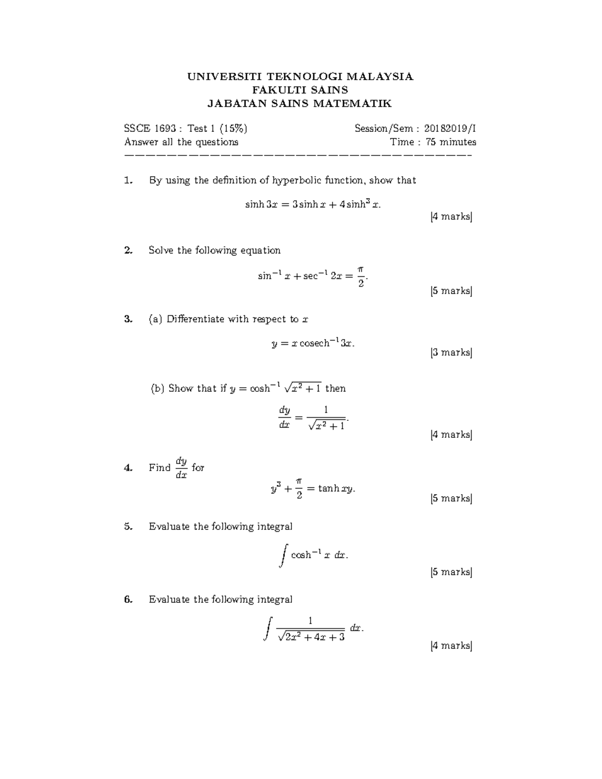 Test1-SSCE1693-18191-Question past year test PYQ - Engineering ...