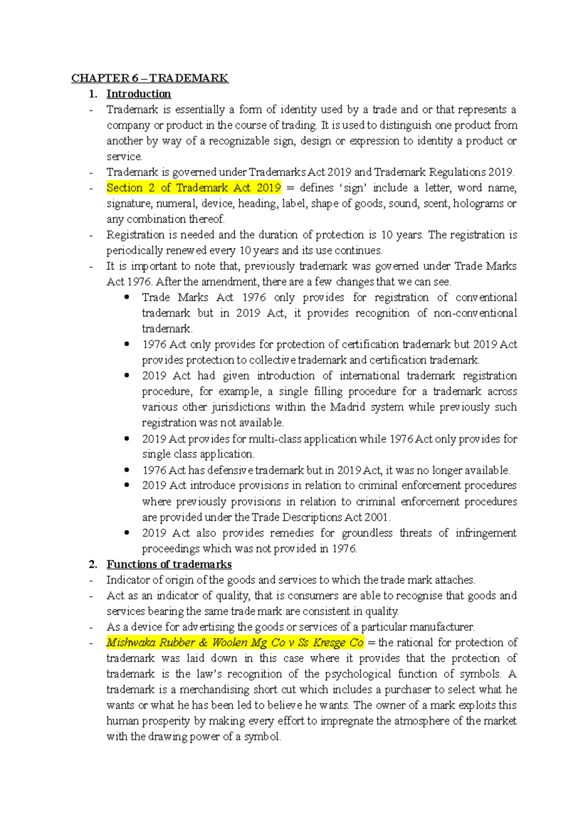 IPL Chap 6 - Notes - Intellectual Property Law - MMU - Studocu