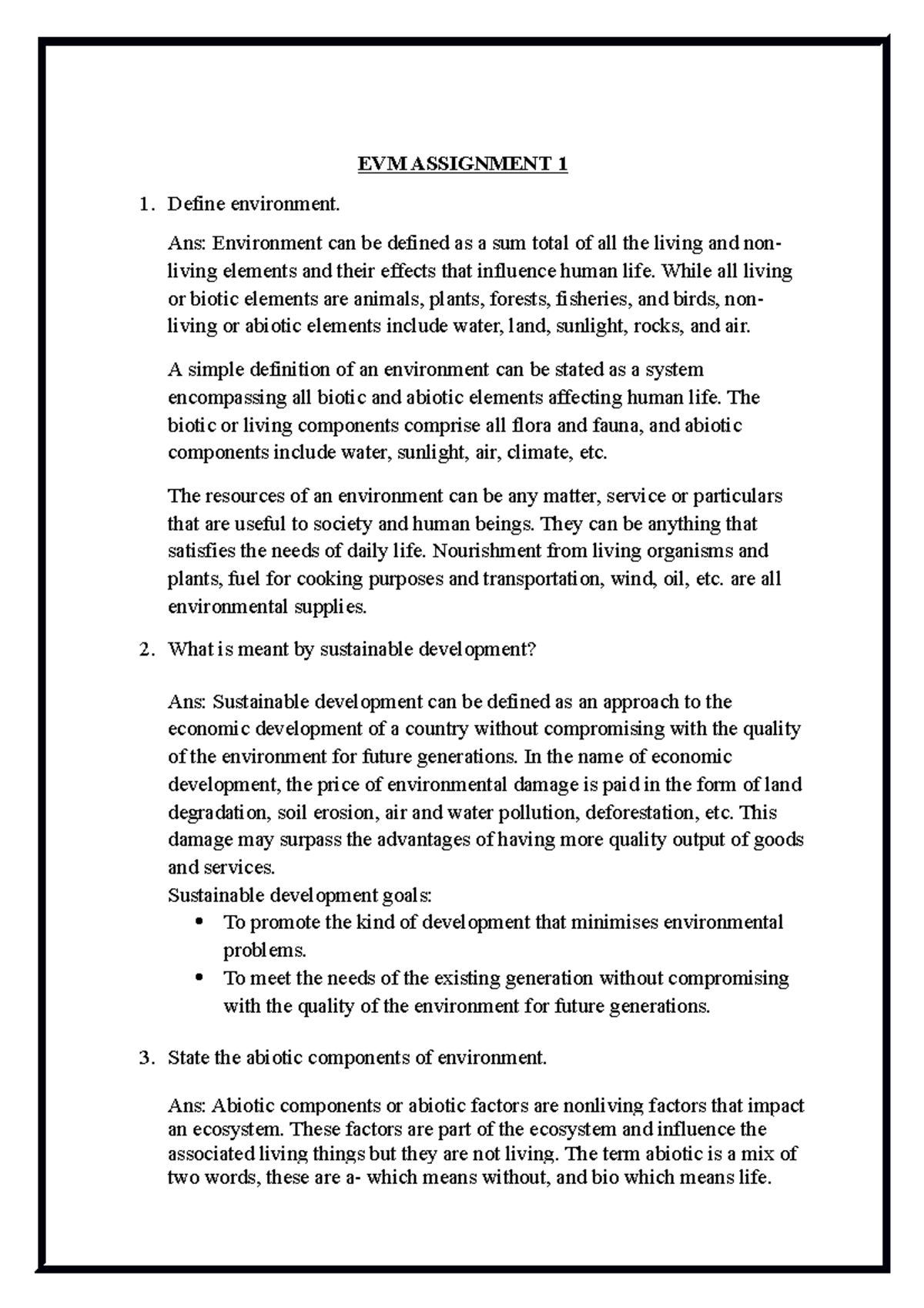 EVM assignment-1 - EVM ASSIGNMENT 1 Define environment. Ans ...