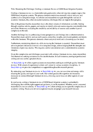 Literature Review Example Harvard - Crafting a literature review ...