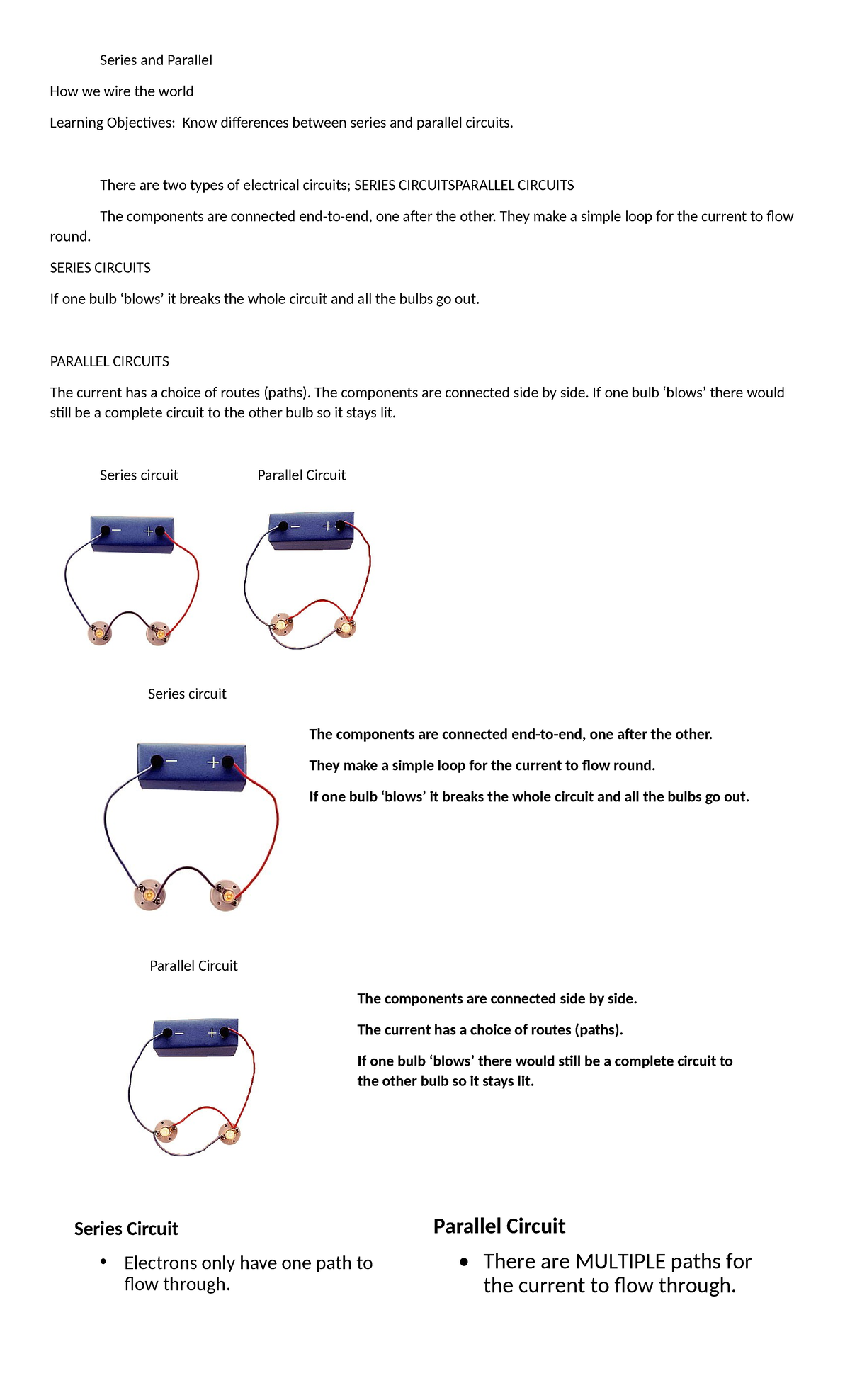 Series and Parallel lesson 4 - Series and Parallel How we wire the ...
