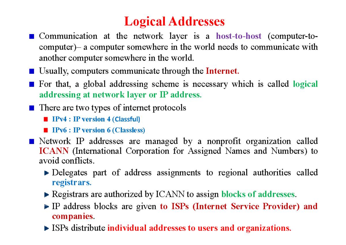 11 - hell - Logical Addresses CommunicationCommunication atat thethe ...