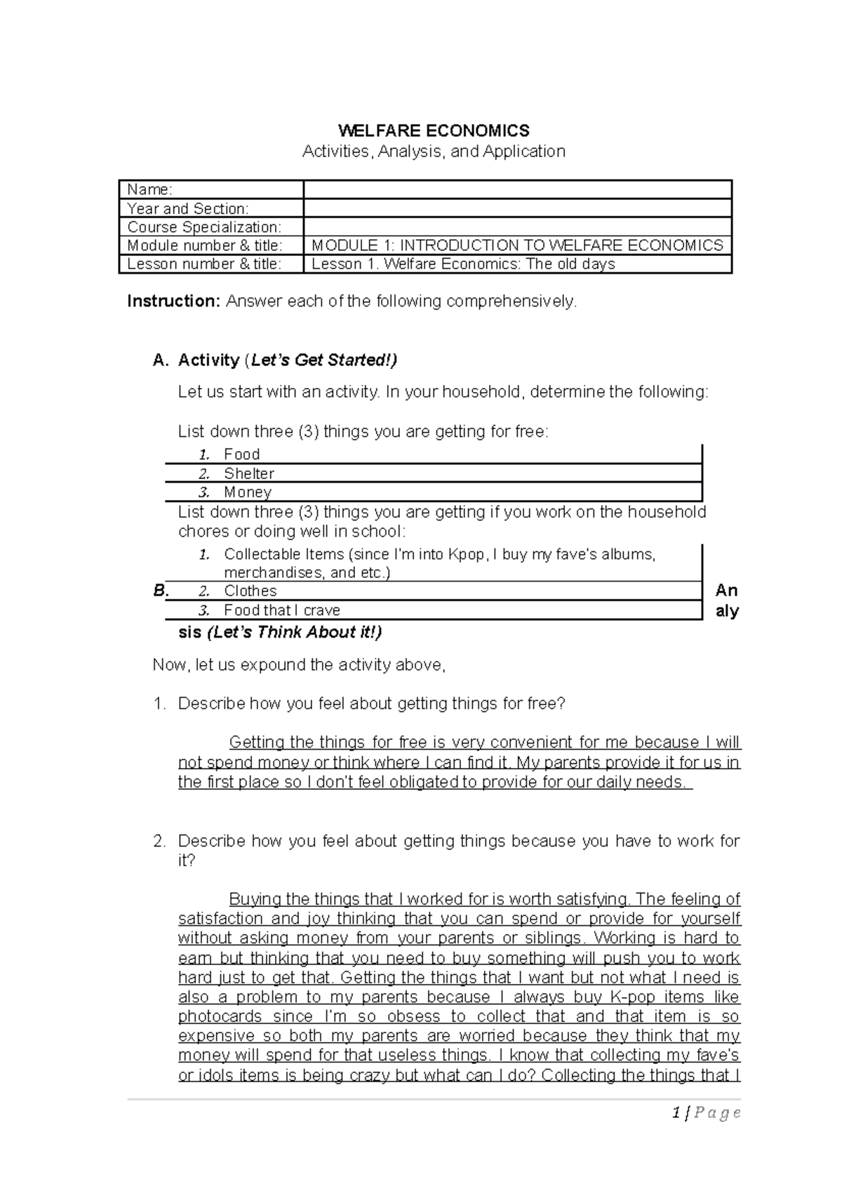 Welfare Economics The old days - WELFARE ECONOMICS Activities, Analysis ...