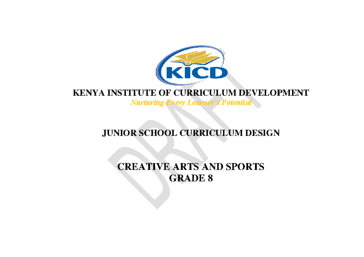 Creative Arts Sports Grade 8 Formatted 6 - KENYA INSTITUTE OF ...