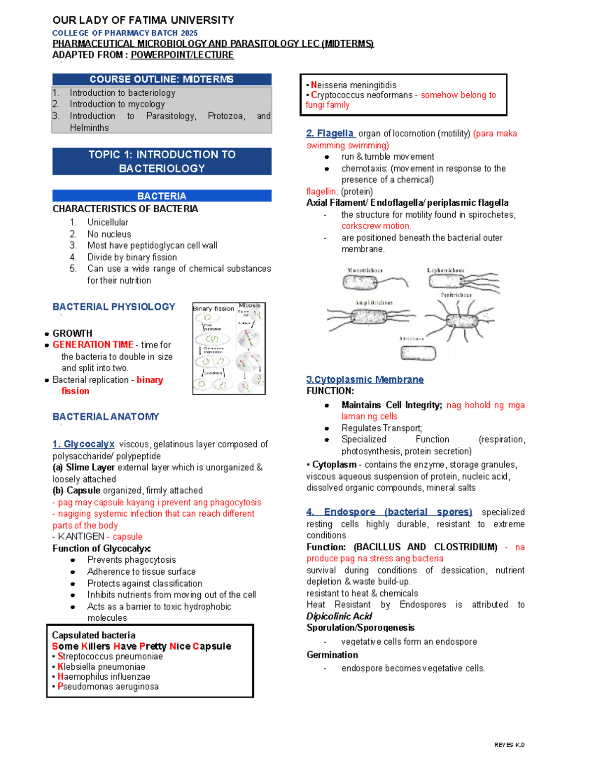 Phmp lec midterms - Notes for Midterm - COLLEGE OF PHARMACY BATCH 2025 ...