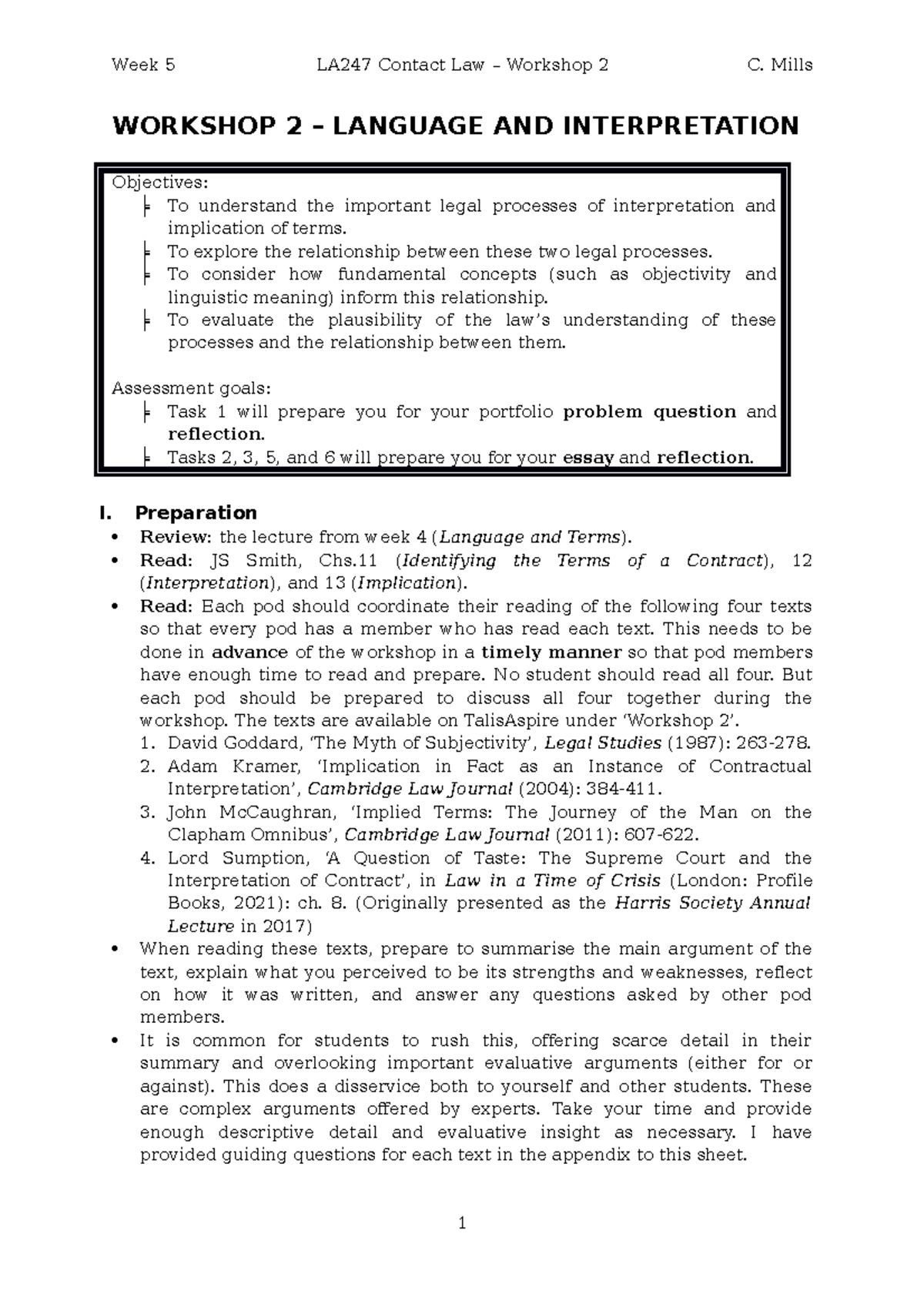 LA247 Contract 23-24 Workshop 2 Language - WORKSHOP 2 – LANGUAGE AND ...