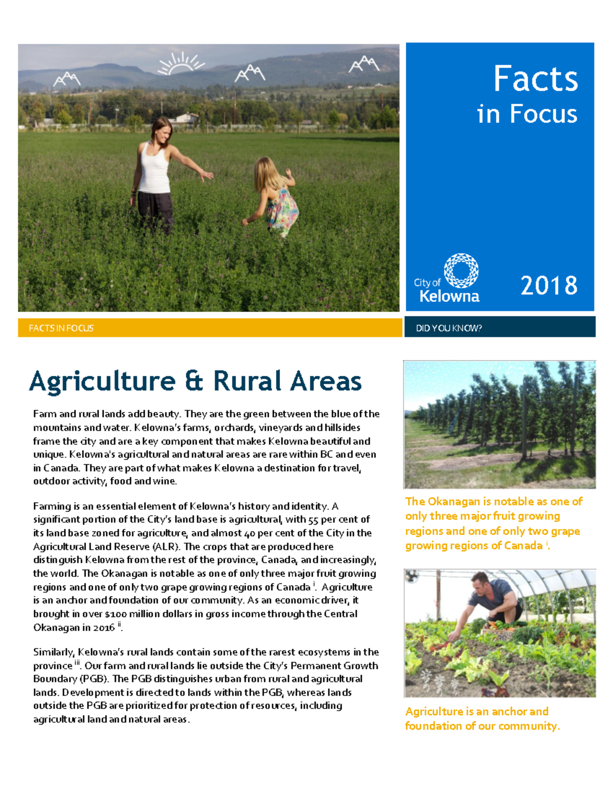 Agriculture & Rural Areas - Facts in Focus 2018 FACTS IN FOCUS DID YOU ...
