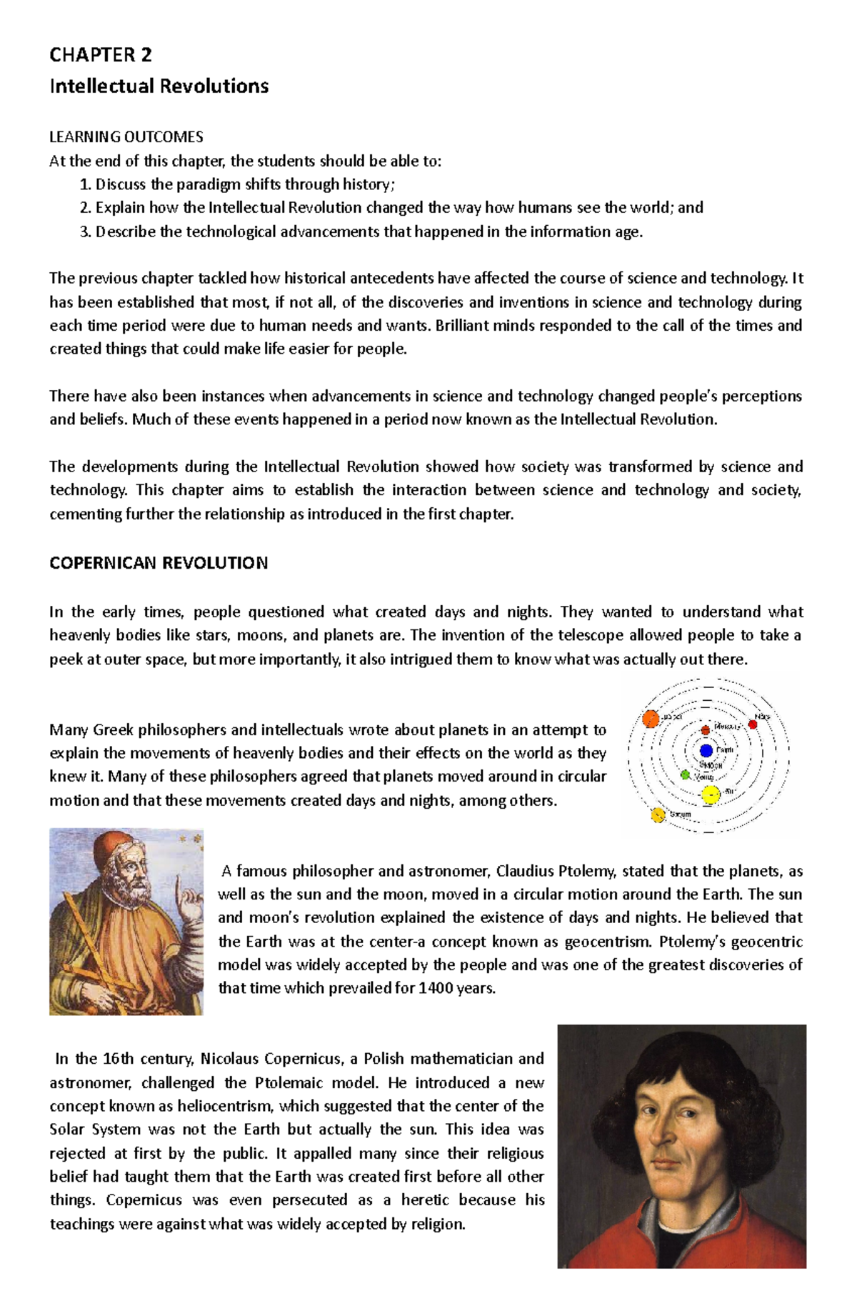 Intellectual Revolution - CHAPTER 2 Intellectual Revolutions LEARNING ...