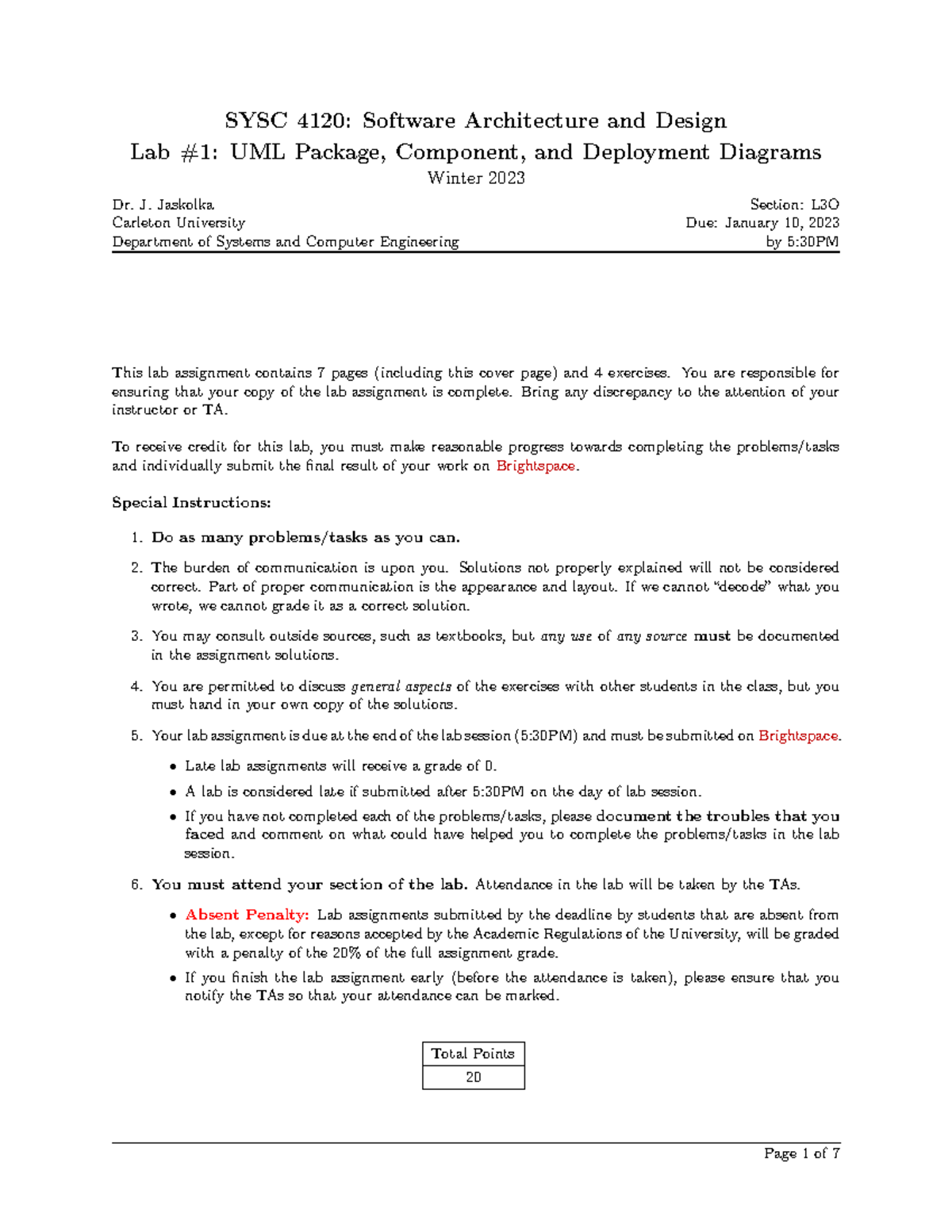 Sysc4120 Lab 1 L3o Lab Files For Practice Sysc 4120 Software Architecture And Design Lab 1