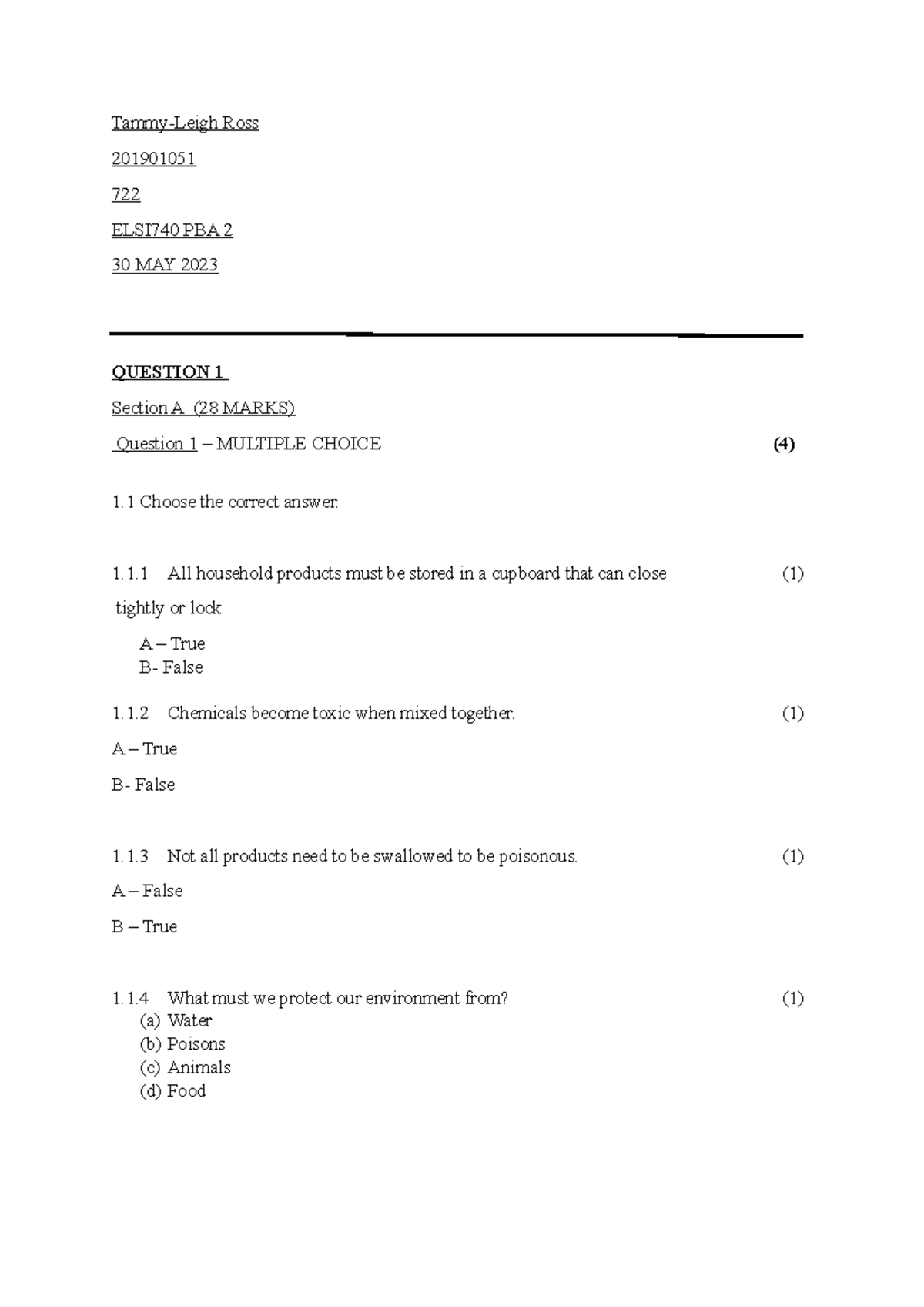 ELSI740 PBA 2 - performance based assessment 2 - Tammy-Leigh Ross ...
