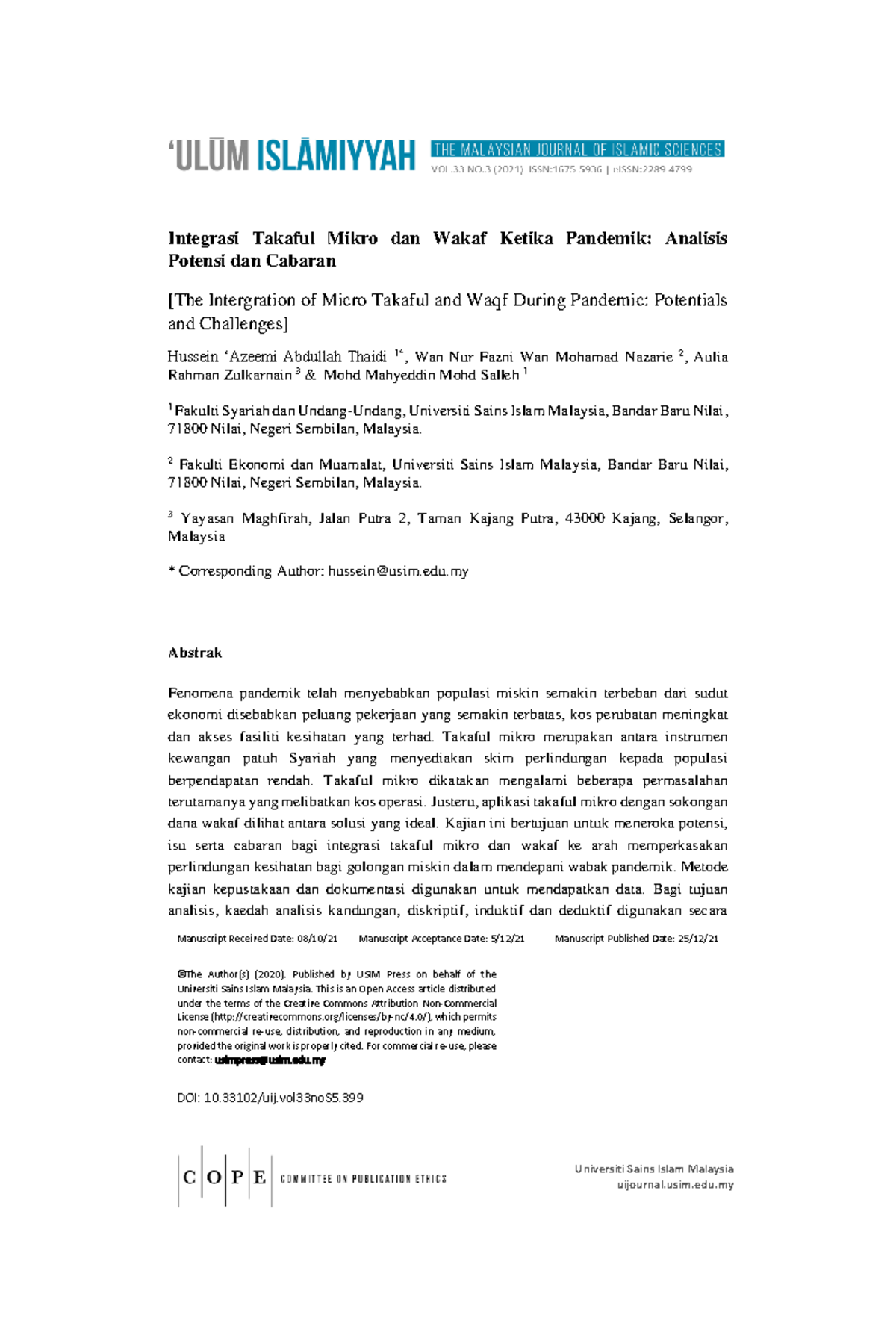 439-Article Text-1301-2-10-2022013 1 - Manuscript Received Date: 08 /10 ...