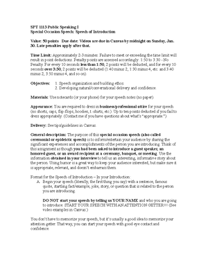 Commemorative Speech Outline - Lily Davis Commemorative Speech Outline ...