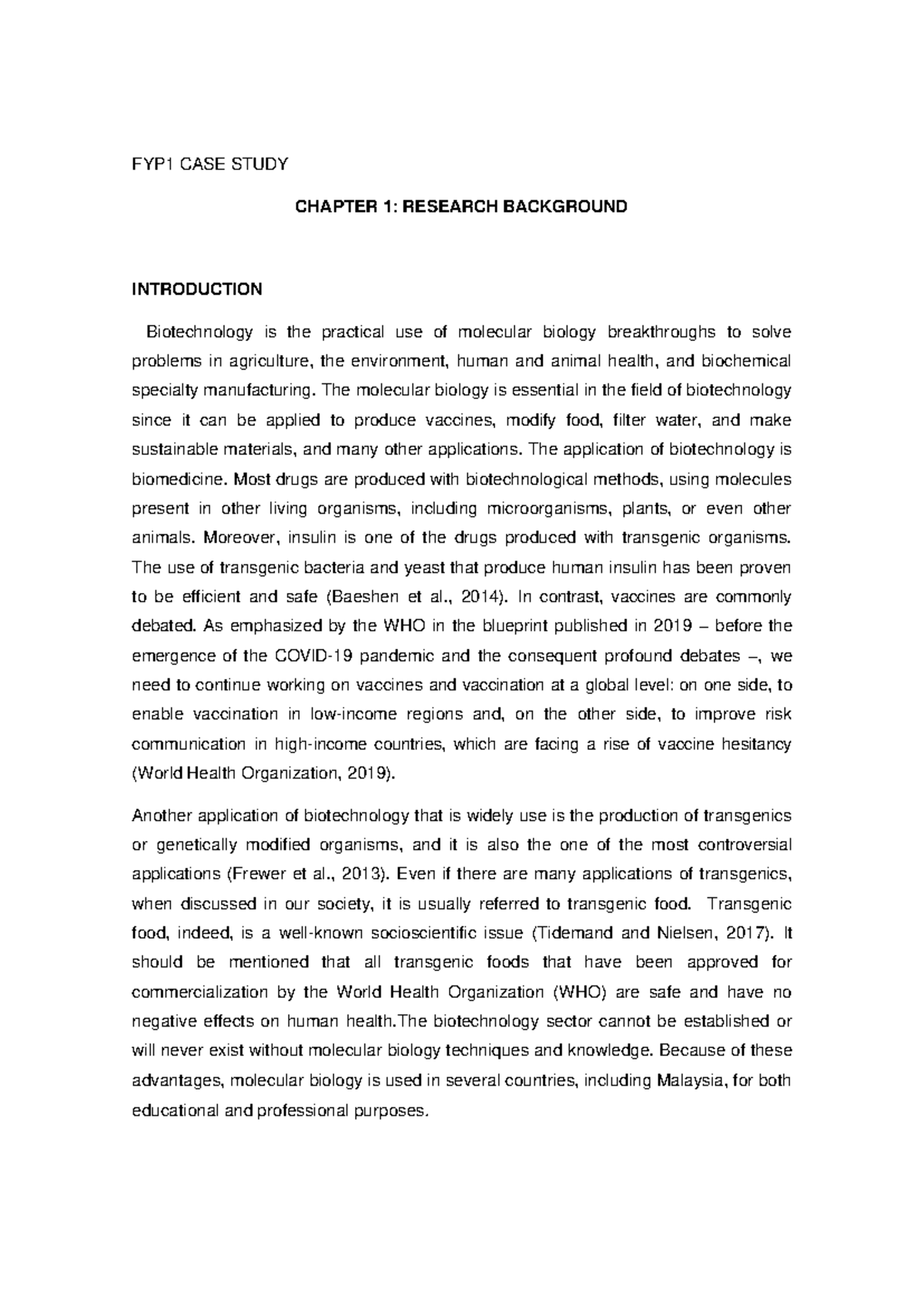 FYP1 CASE Study Latest Draft Haziq - FYP1 CASE STUDY CHAPTER 1 ...