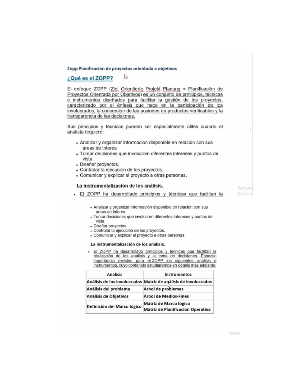 Segundo Parcial - ZOPP - Preparación Y Evaluación De Proyectos 1 ...