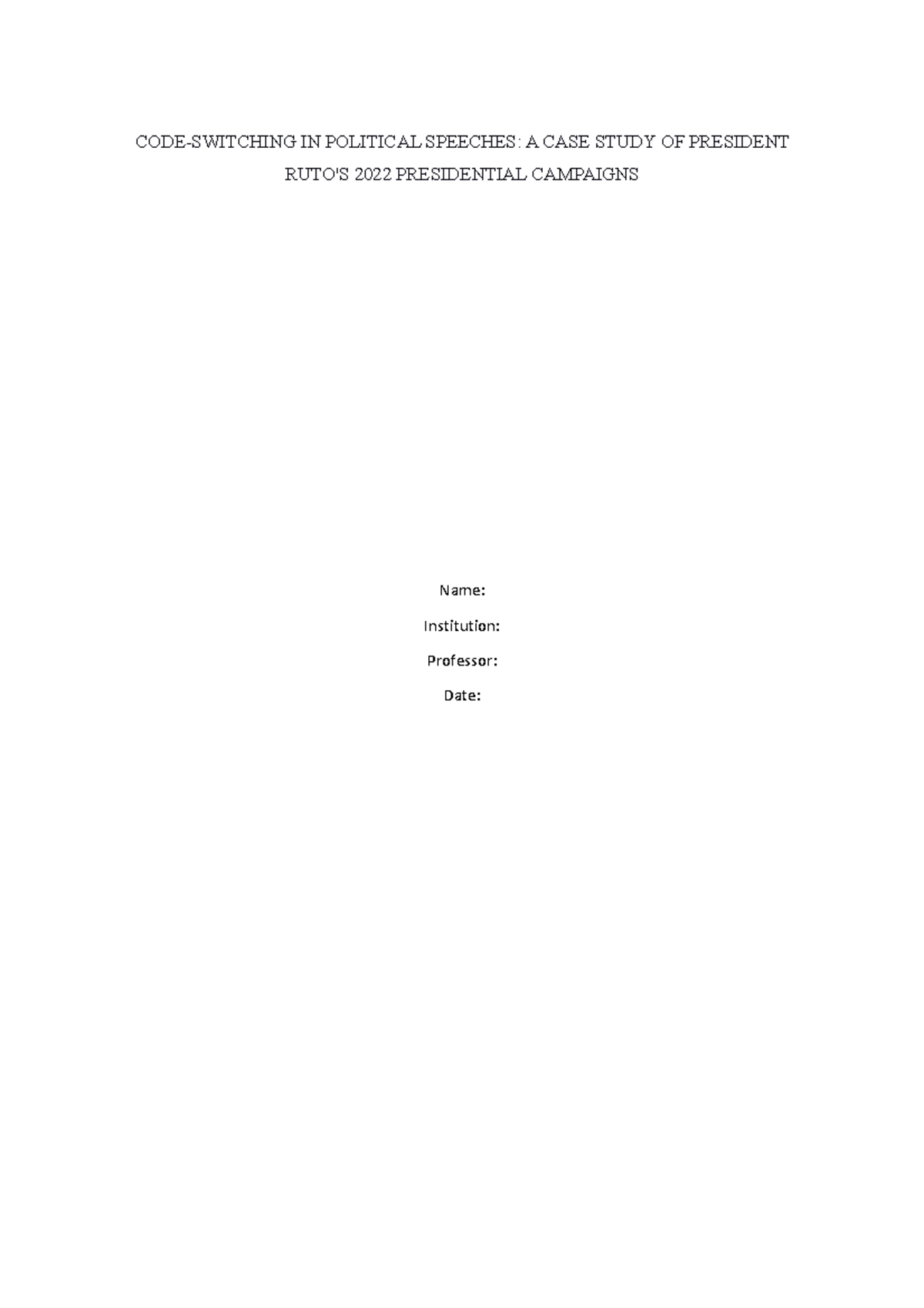 Chpater 3 - SQL PRACTICALS - CODE-SWITCHING IN POLITICAL SPEECHES: A ...