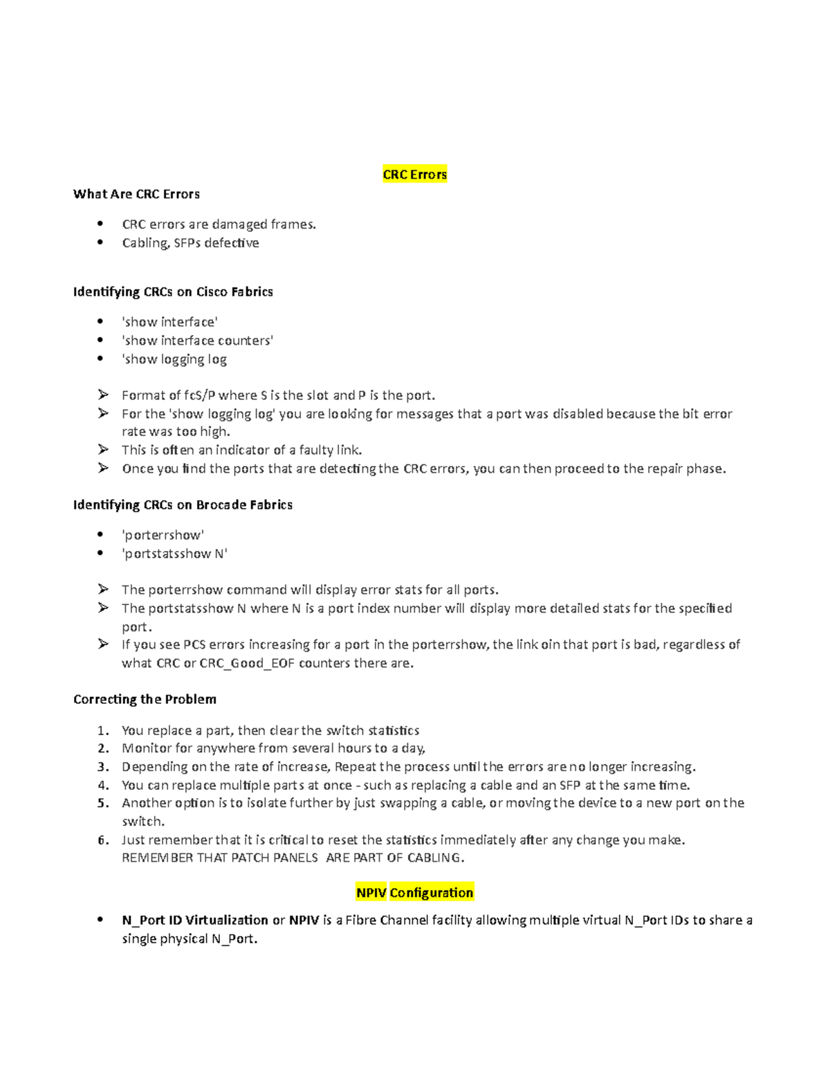 Switch Interview Prep - HUUIOP - CRC Errors What Are CRC Errors CRC ...