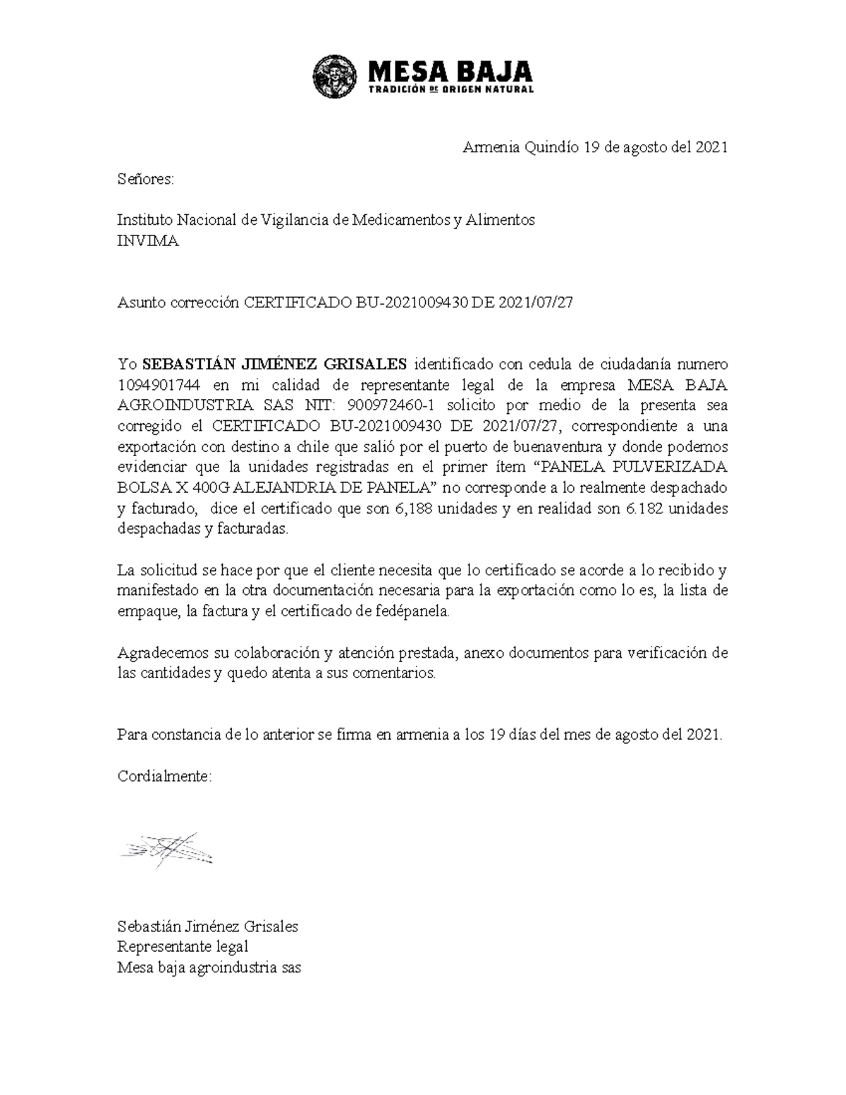 Carta invima - Apuntes 1 - ANATOMIA - Univalle - Studocu