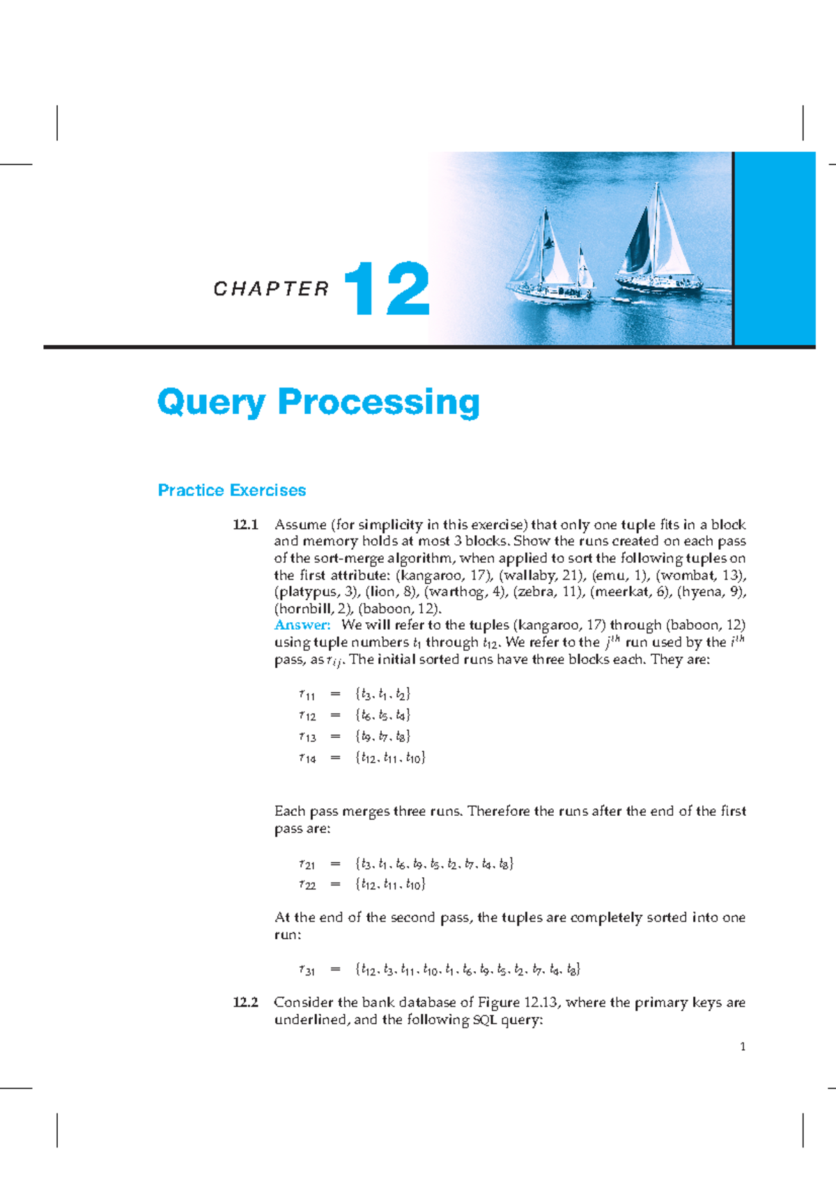 Databases Book 6th Edition - C H A P T E R 12 Query Processing Practice ...
