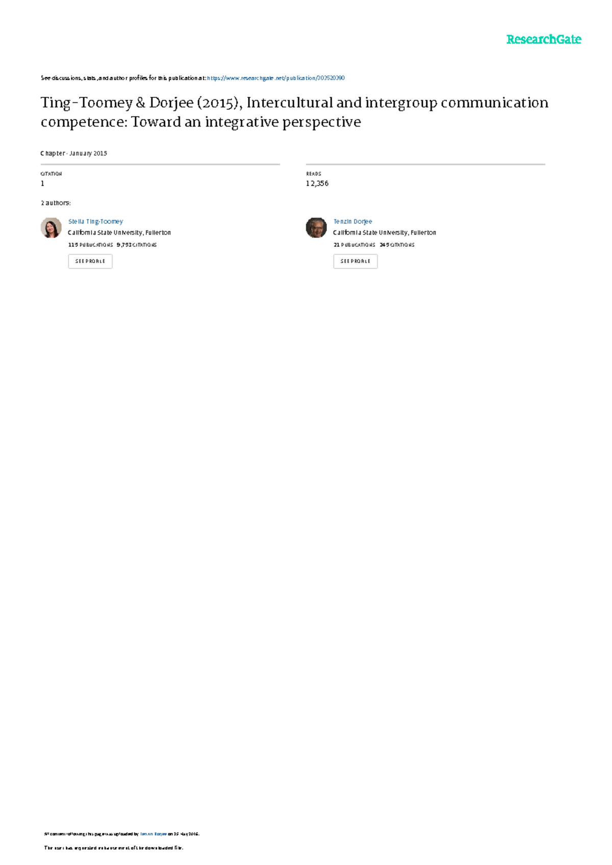 Ting-Toomey Dorjee 2015 - See discussions, stats, and author profiles ...