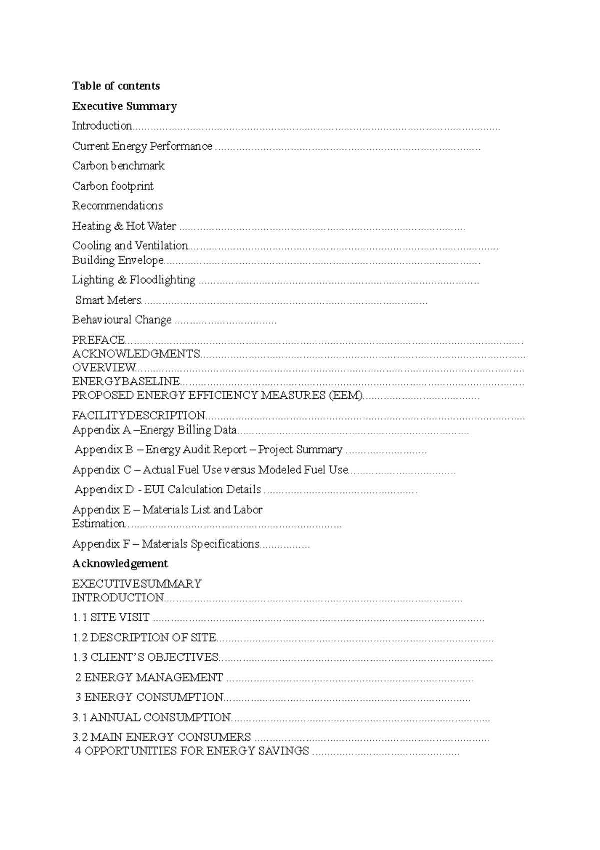 Content - Table of contents Executive Summary - Studocu