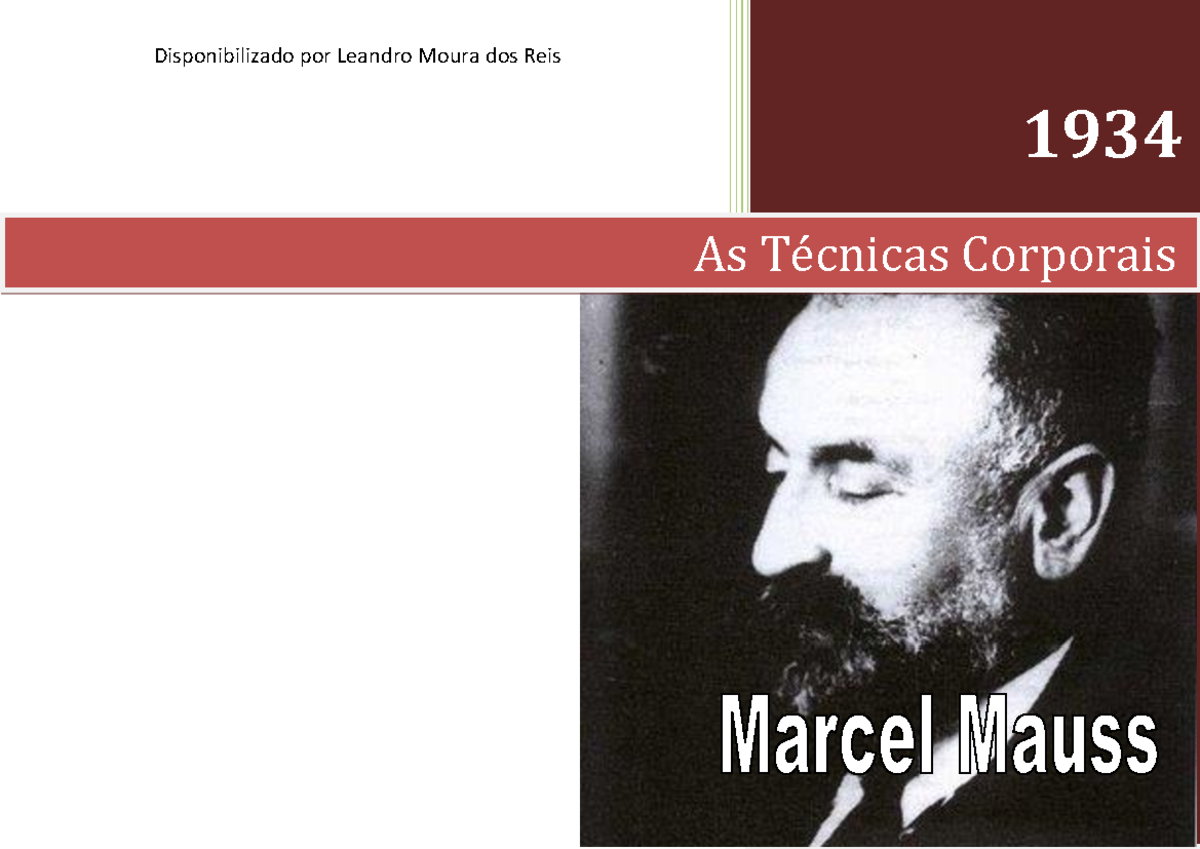 As Técnicas Corporais-marcel-mauss - Elites e Movimentos Sociais ...