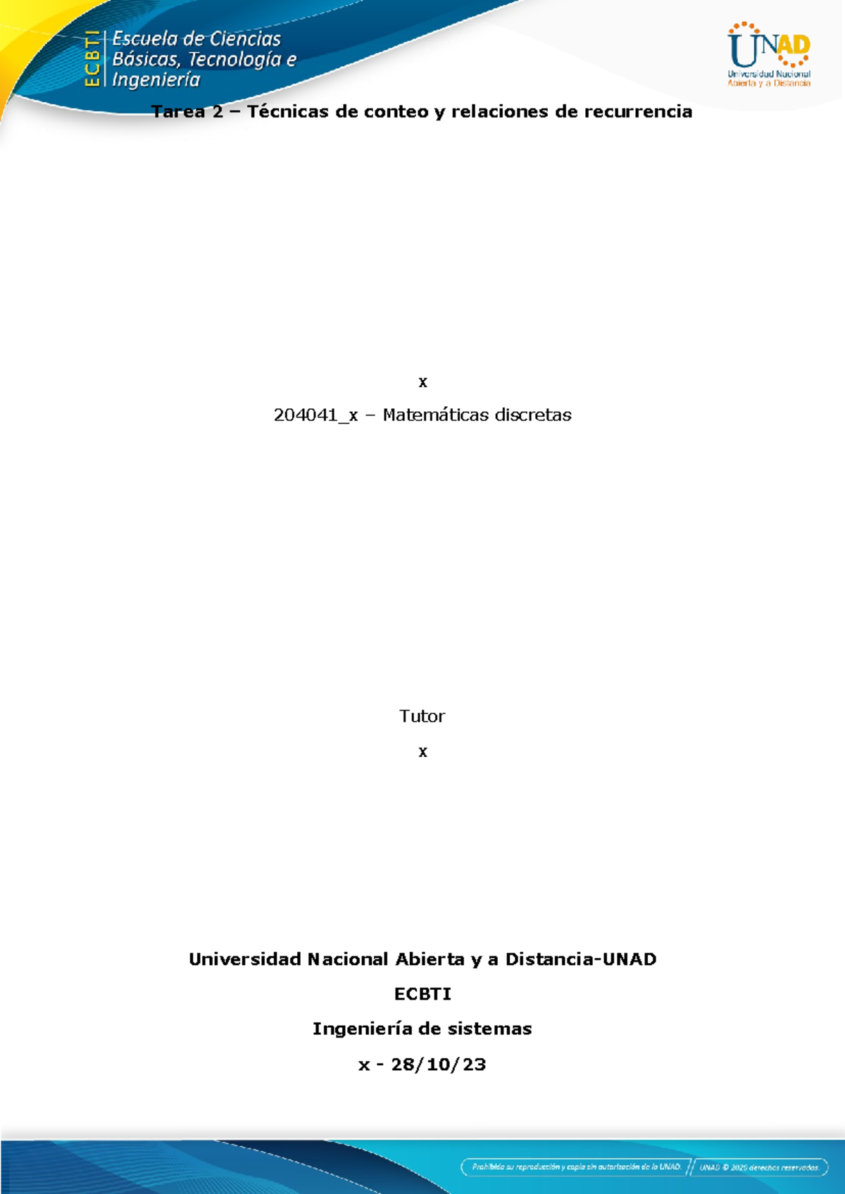 Tarea 2 Dilan Moreno - Tarea 2 – Técnicas de conteo y relaciones de ...