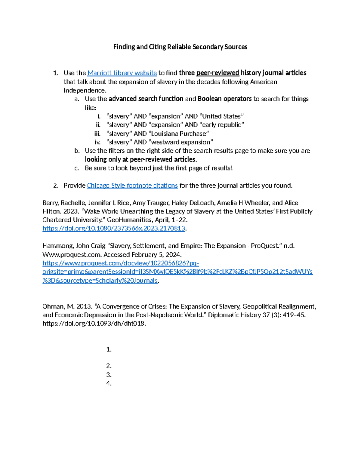 Finding and Citing Reliable Secondary Sources - a. Use the advanced ...