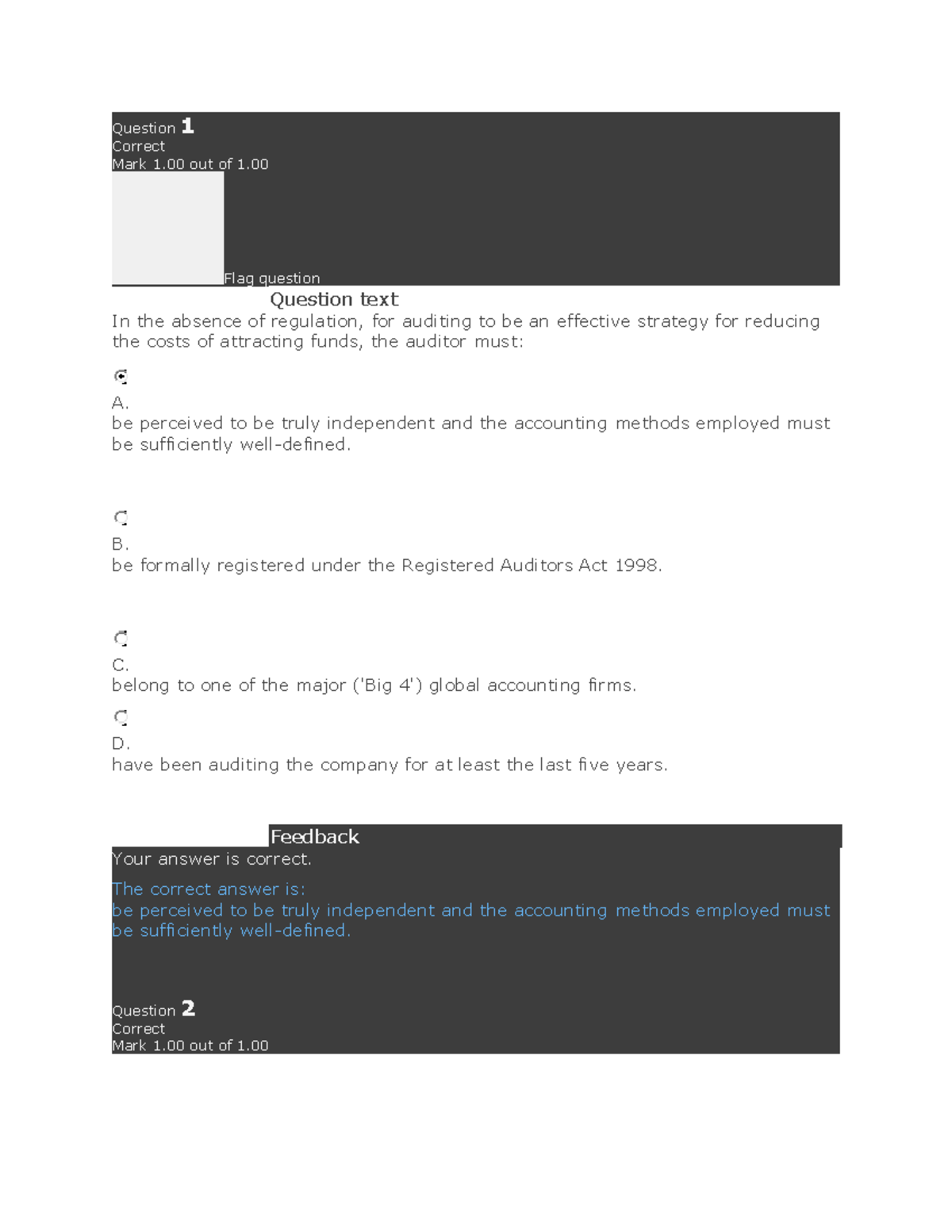 Af210 quiz 1 - quiz - Financial Accounting - USP - Studocu