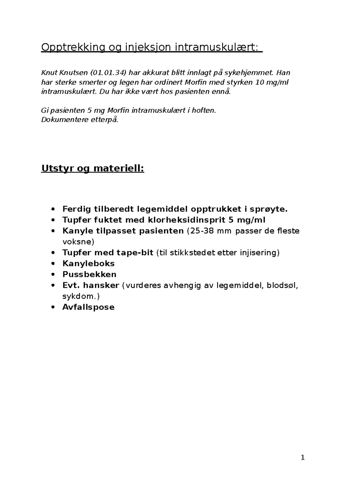 Injeksjon intramuskulært - forklaring - Opptrekking og injeksjon ...