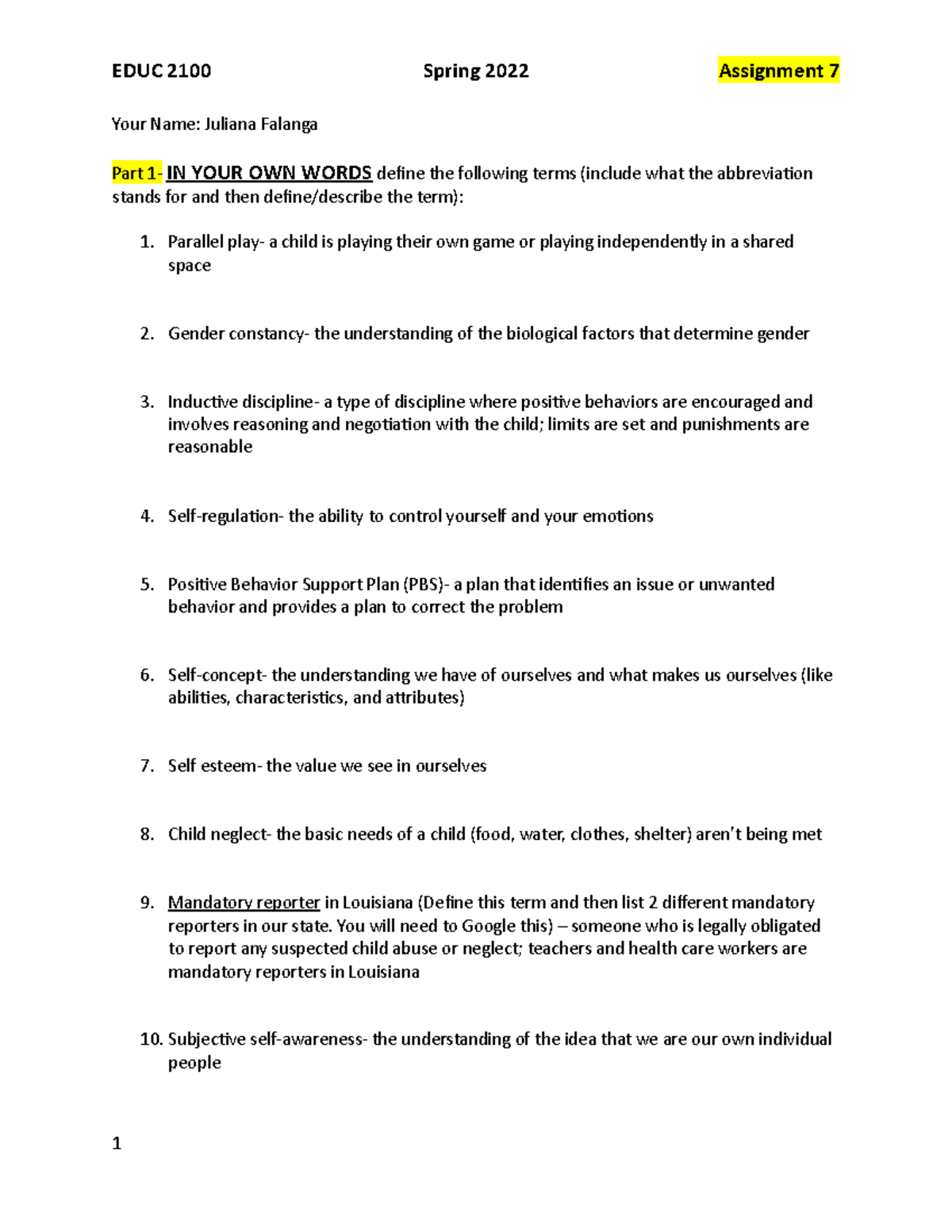 Chapter 7 Assignment - EDUC 2100 Spring 2022 Assignment 7 Your Name ...