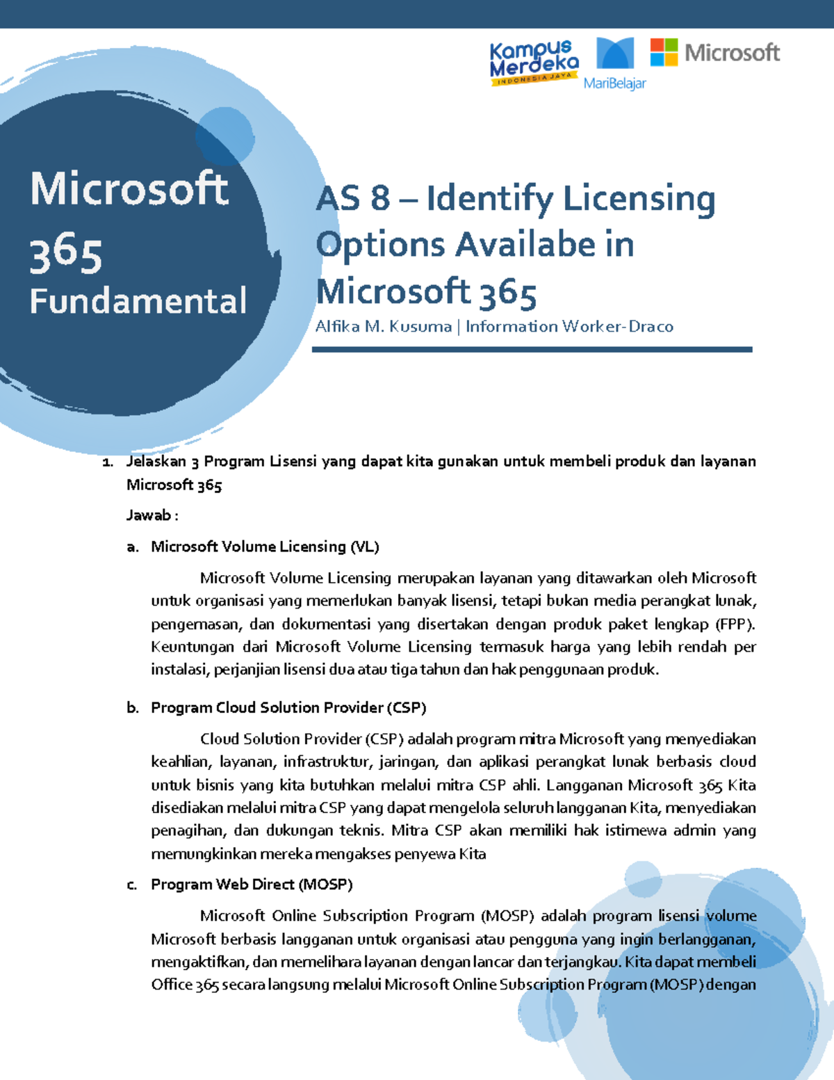 Identify Licensing Options Availabe in Microsoft 36 - Microsoft 365 ...
