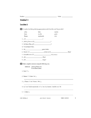 Review Unidad 2 Leccion B parte 2 - Repaso de Unidad 2 Lección B parte ...