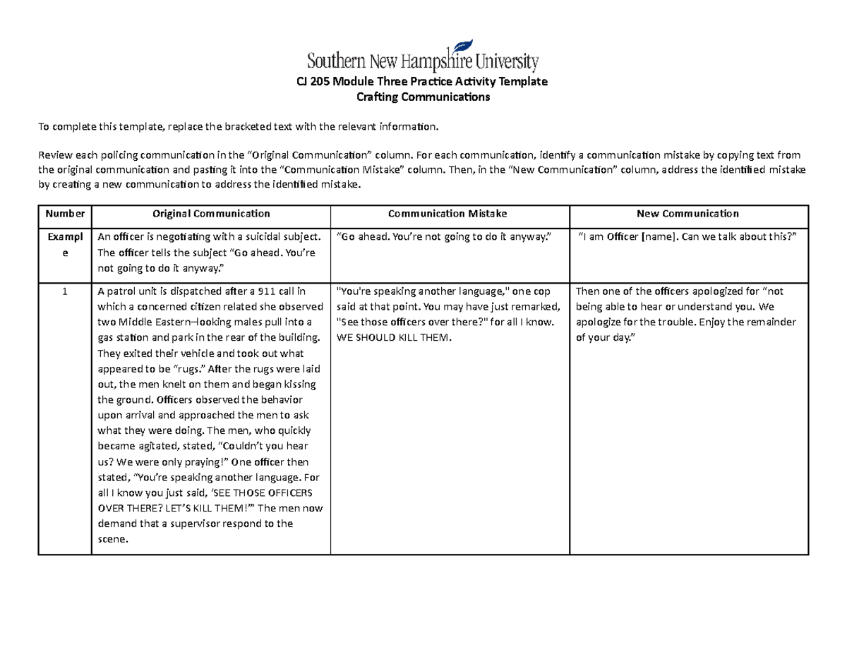 Module 3 activity - week 3 essay/activty sheet - CJ 205 Module Three ...